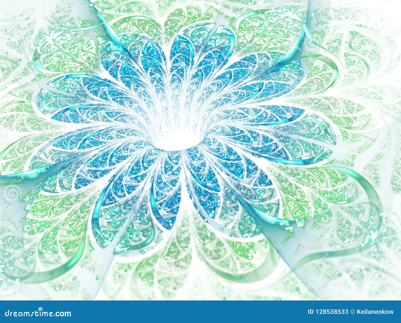 Light Blue Fractal Flower Stock Illustration Illustration Of Ethereal