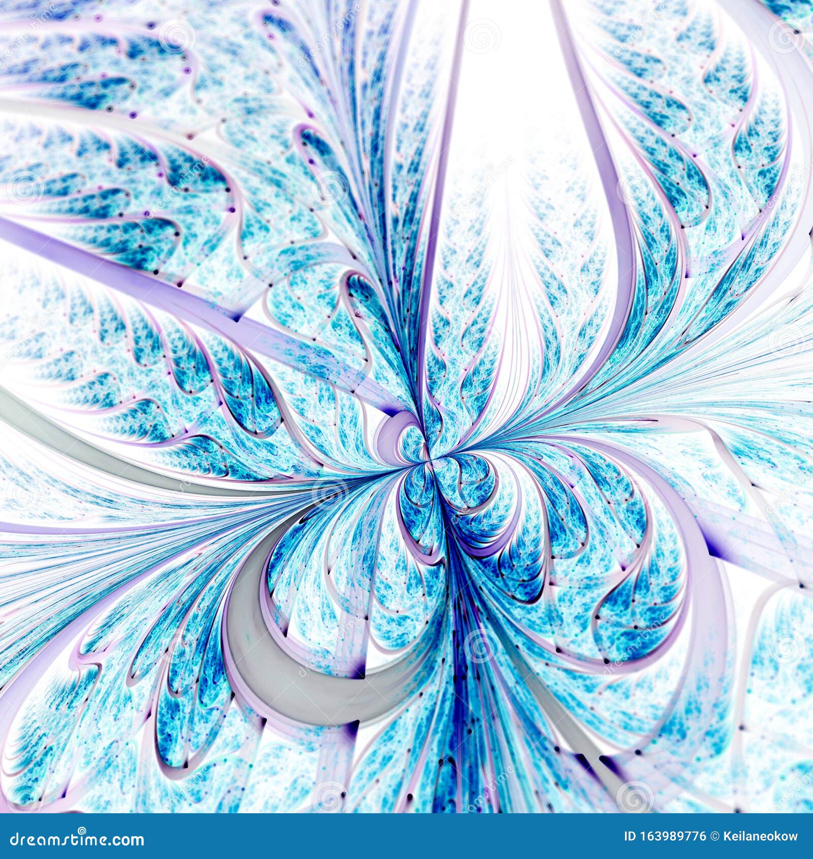 Light Blue Fractal Flower Stock Illustration Illustration Of Dynamic