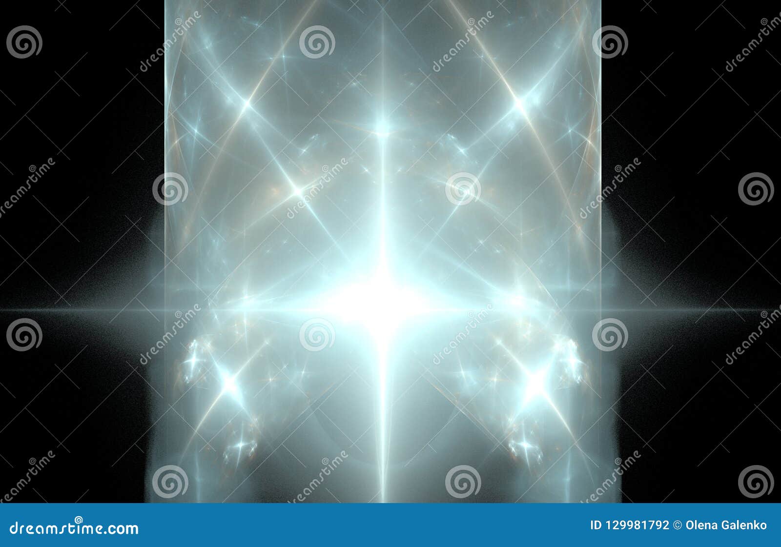 Light Blue Fractal Glow. Fantasy Fractal Texture. Digital Art. 3D ...