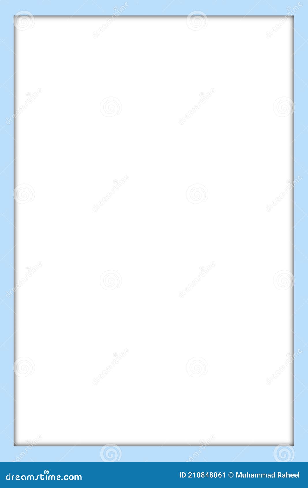 Light Blue Frame Isolated on White Background Stock Illustration ...