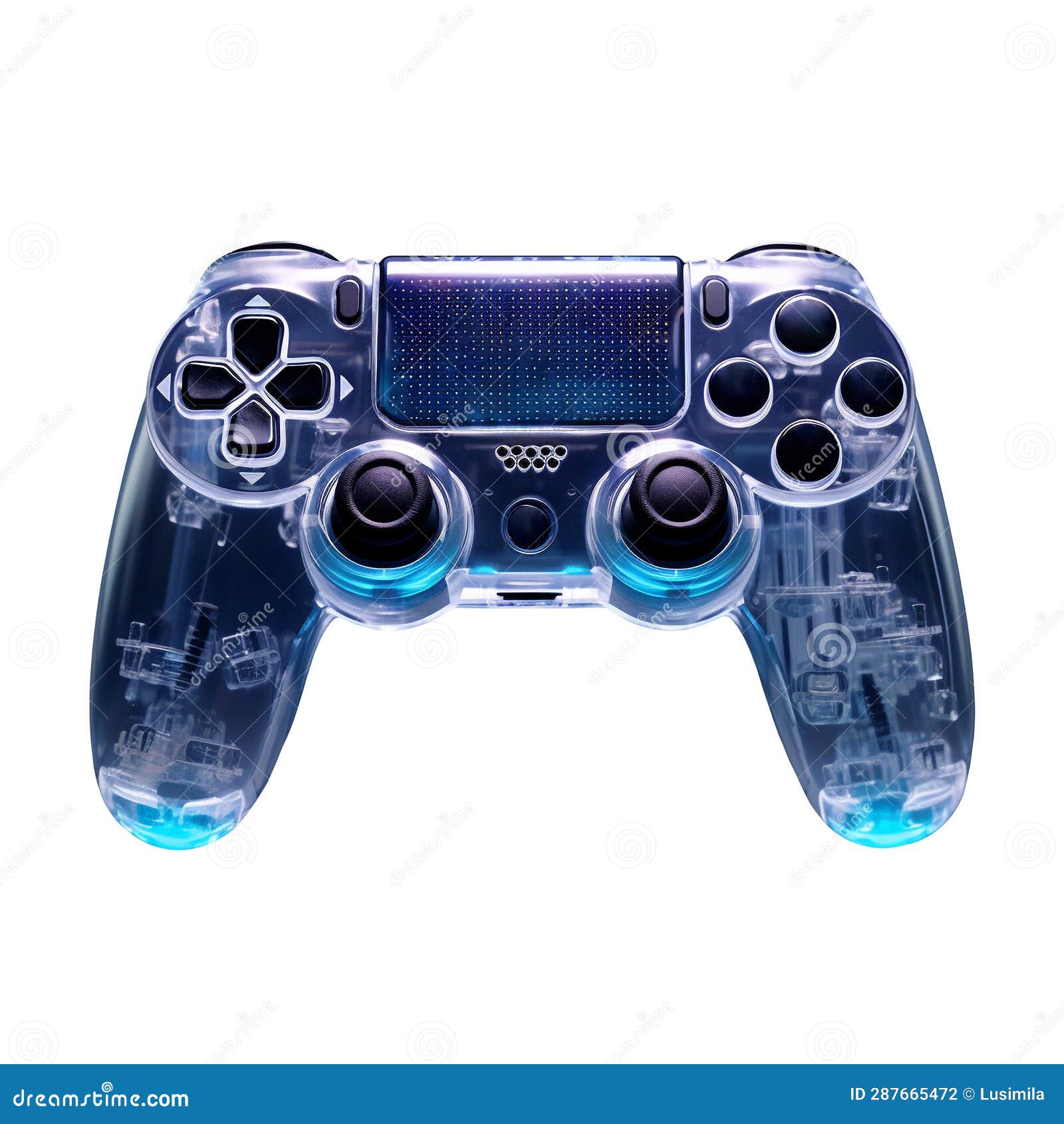 Light Blue Gaming Controller Stock Photo - Image of black, technology ...