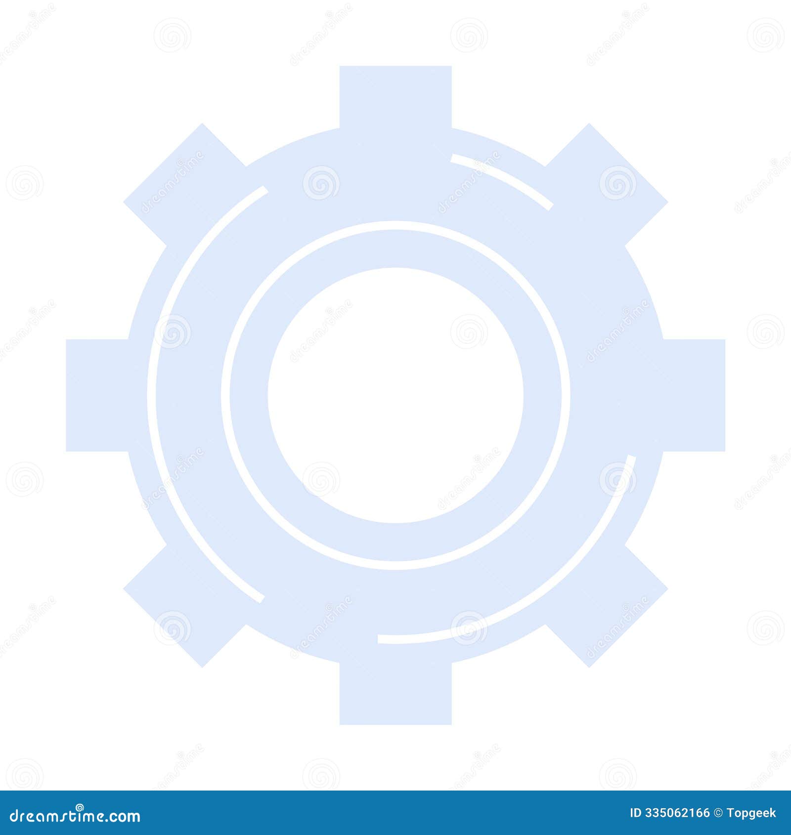 Light Blue Gear Symbol with Minimalist Design Ideal for Engineering ...