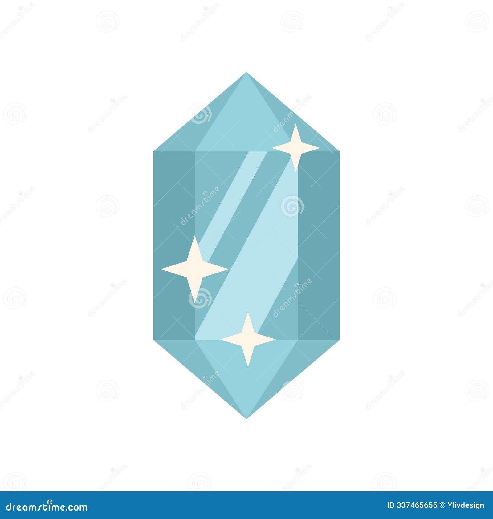 Light Blue Gemstone Shining Brightly with Sparkles Stock Illustration ...