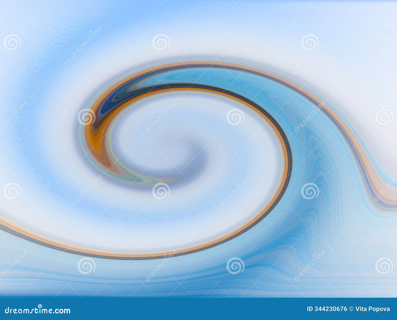 Light Blue Geometric Circular Wave Abstract Background. Water Ripple ...