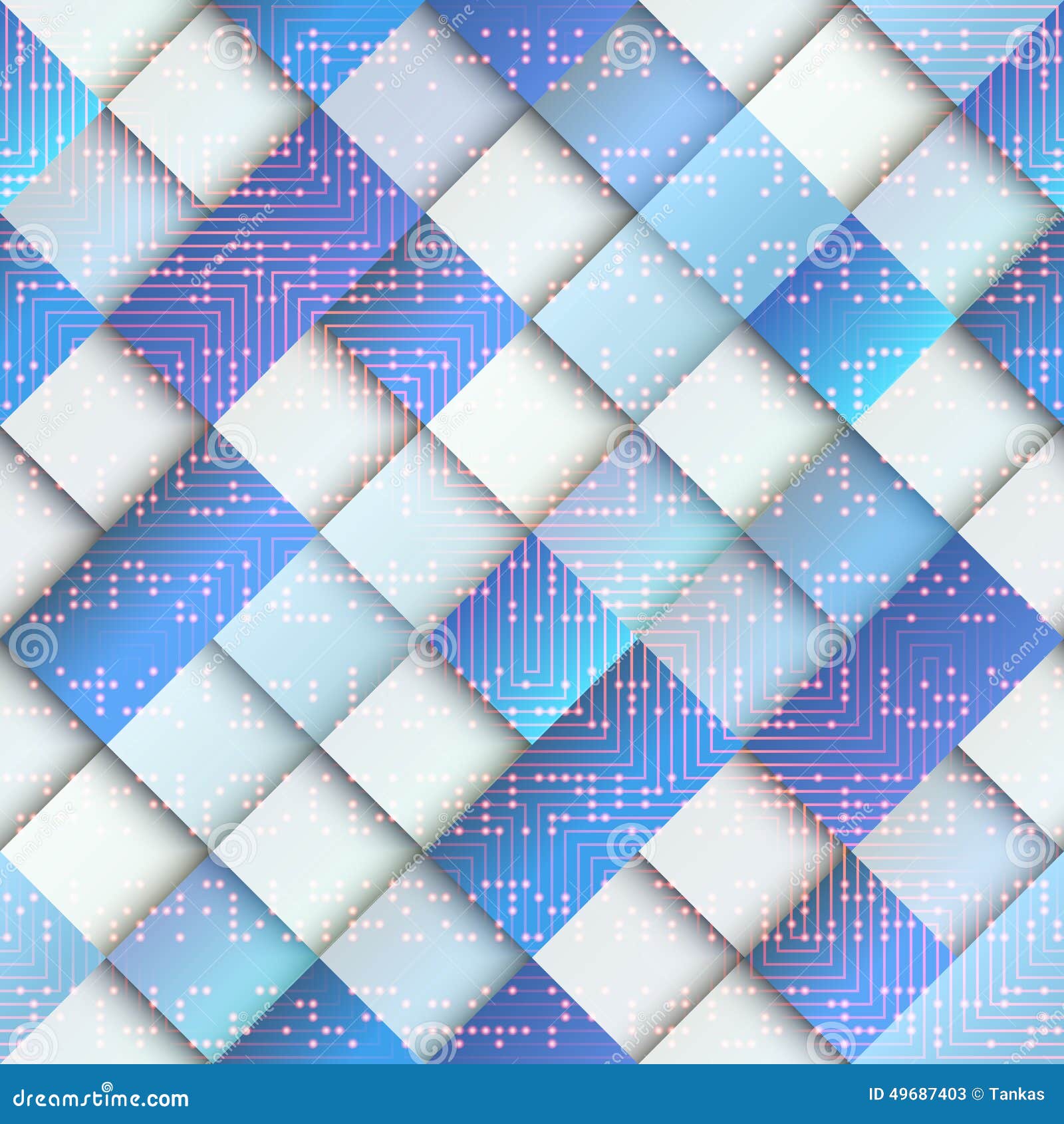 Light Blue Geometric Pattern with Matrix Elements Stock Vector ...