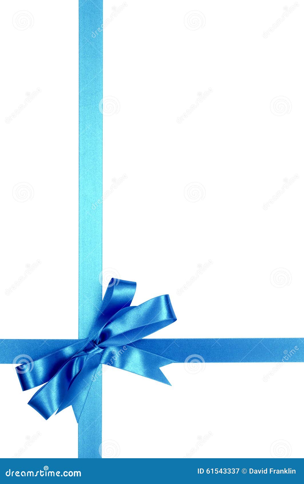 Light Blue Gift Ribbon Bow Isolated on White Background Vertical Stock ...