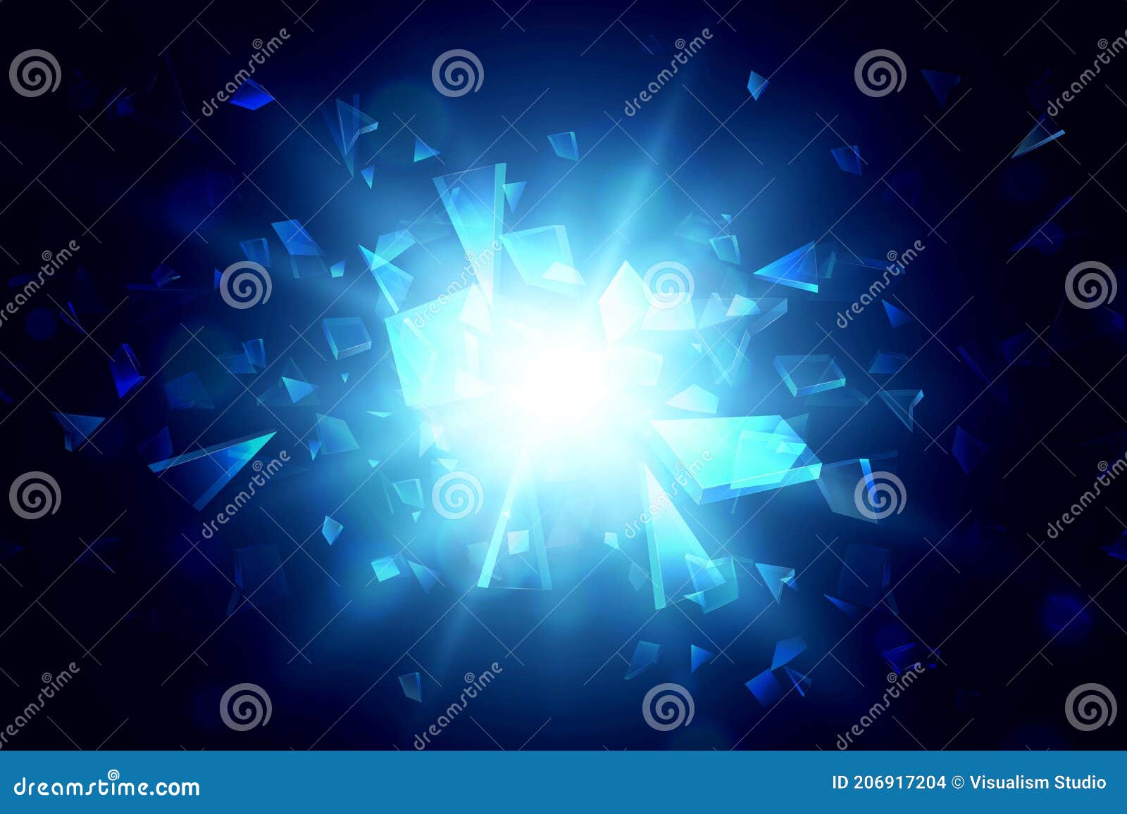 Light Blue Glass Abstract Explosion Particles Texture with Destruction ...
