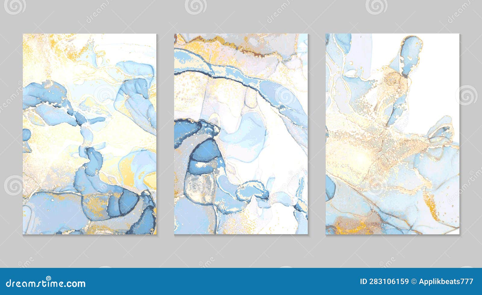 Light Blue and Gold Marble Abstract Textures Stock Vector ...