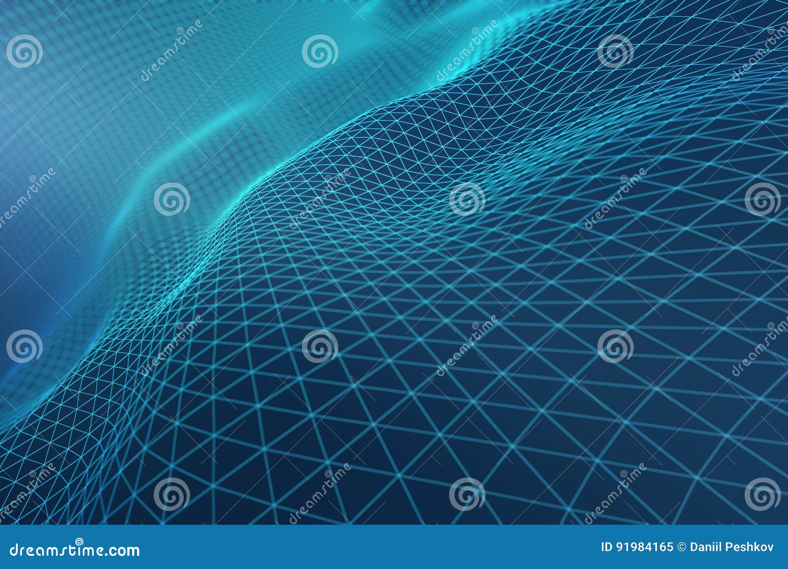 Light blue grid waves stock illustration. Illustration of rendering ...