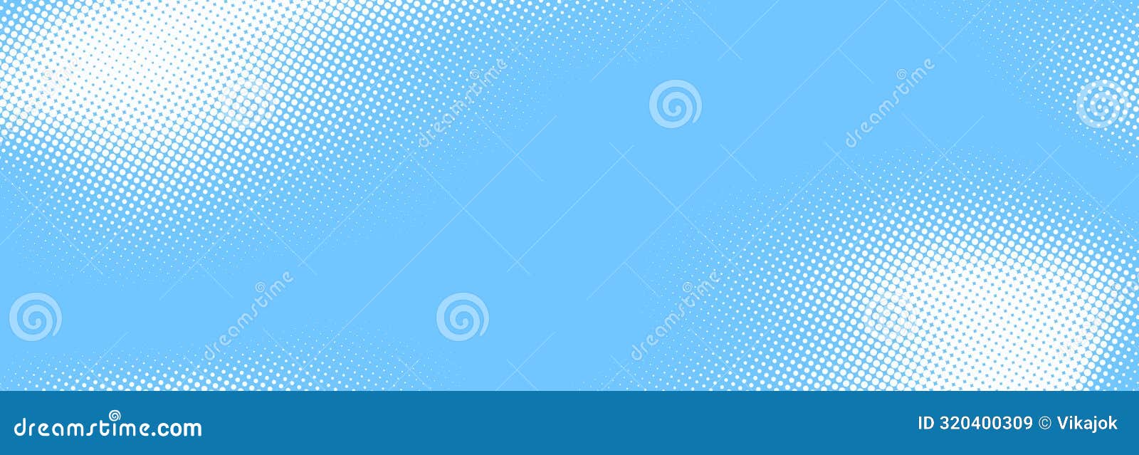 Light Blue Halftone Pattern. Retro Comic Gradient Background. Bright ...