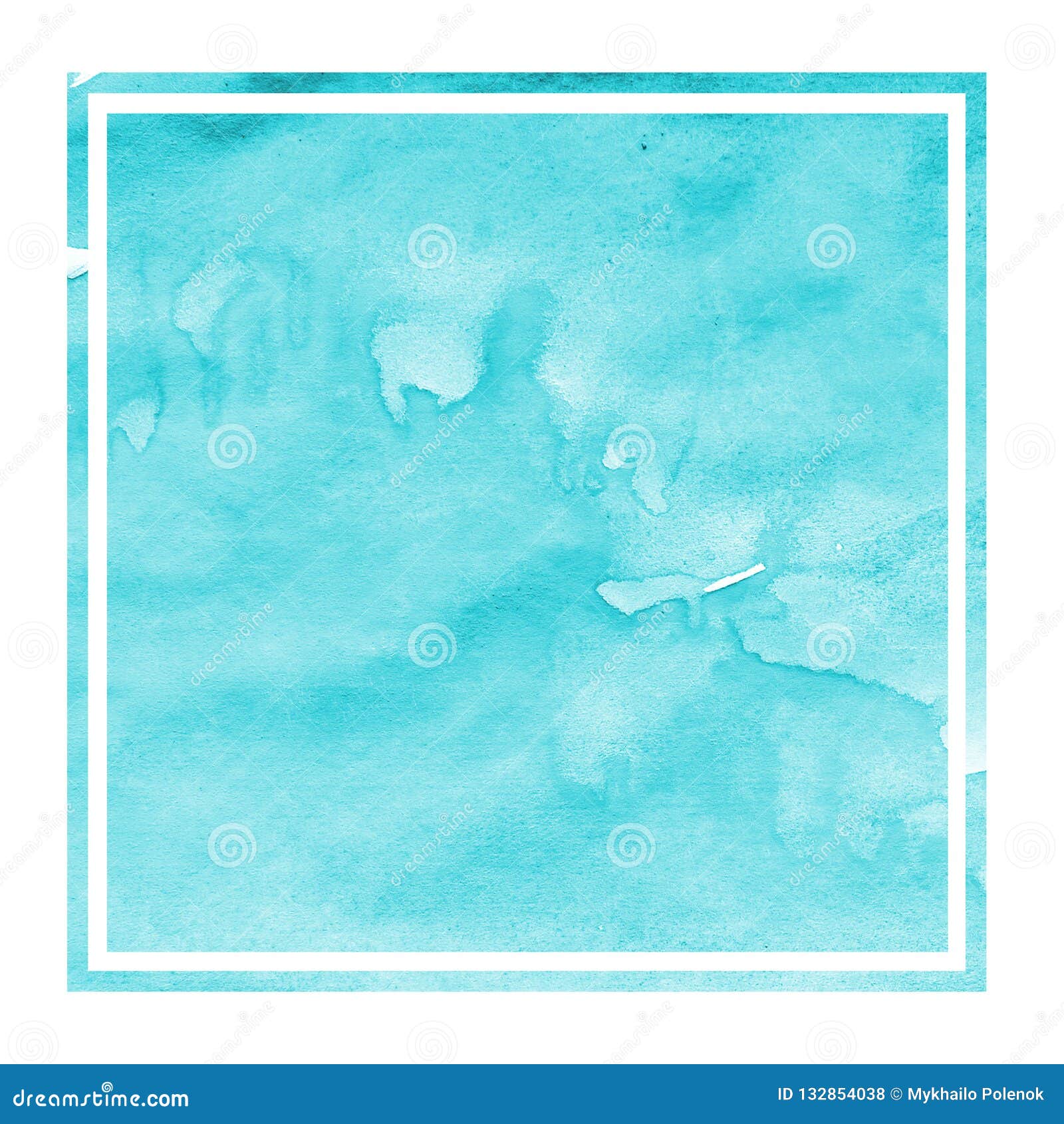 Light Blue Hand Drawn Watercolor Rectangular Frame Background Texture ...