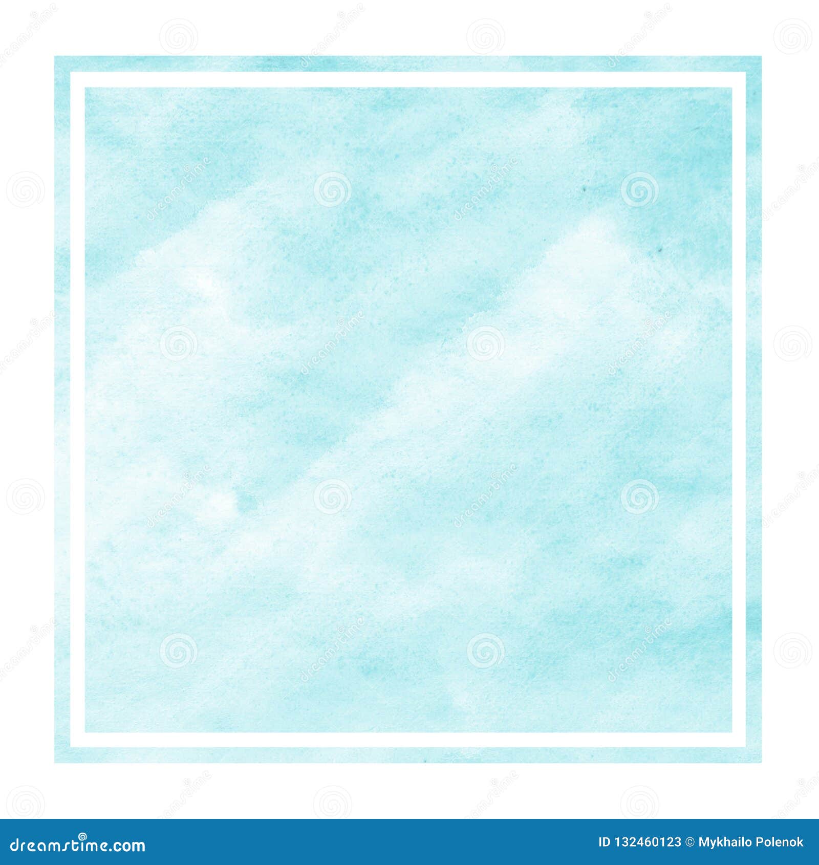 Light Blue Hand Drawn Watercolor Rectangular Frame Background Texture ...