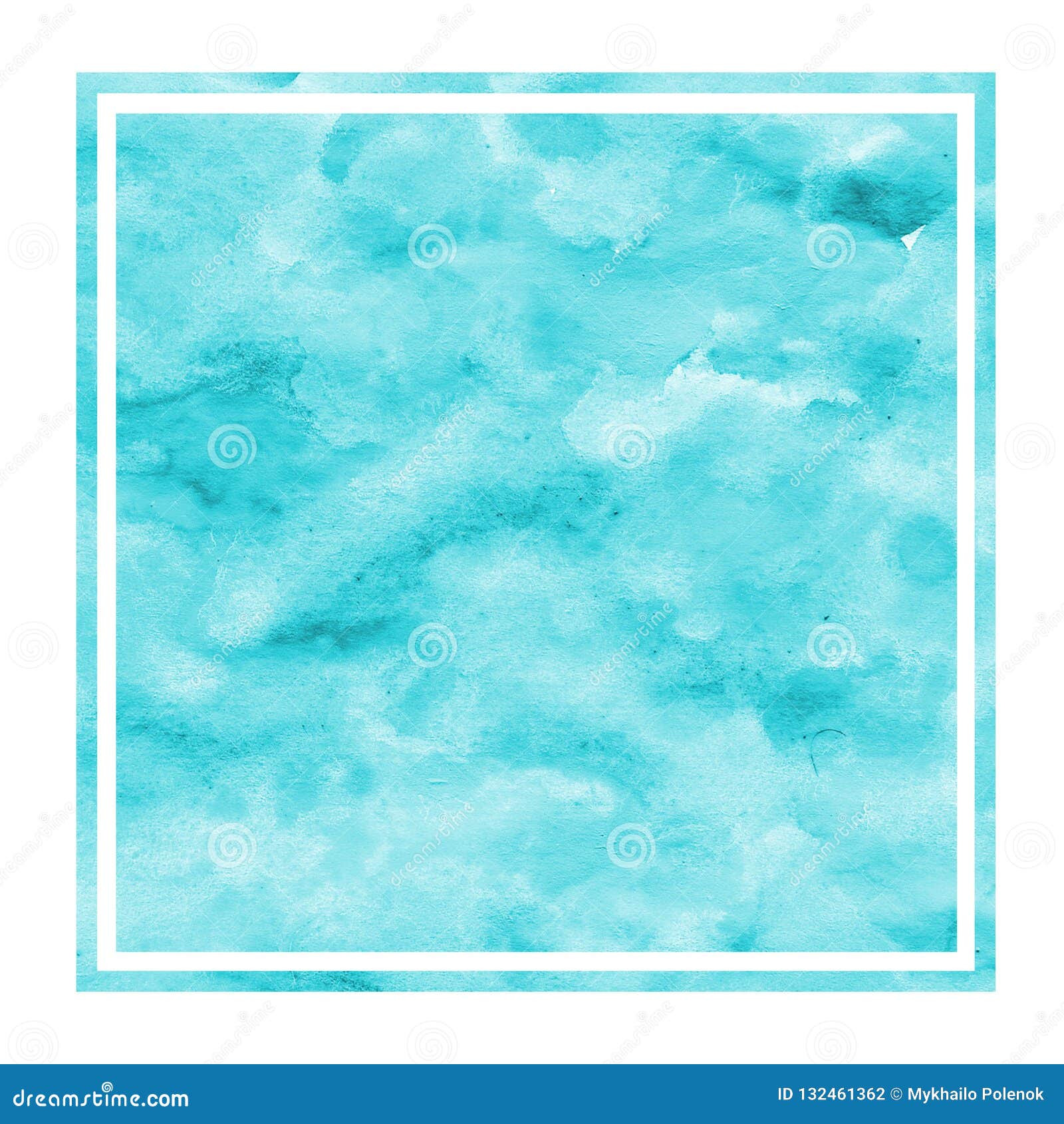 Light Blue Hand Drawn Watercolor Rectangular Frame Background Texture ...