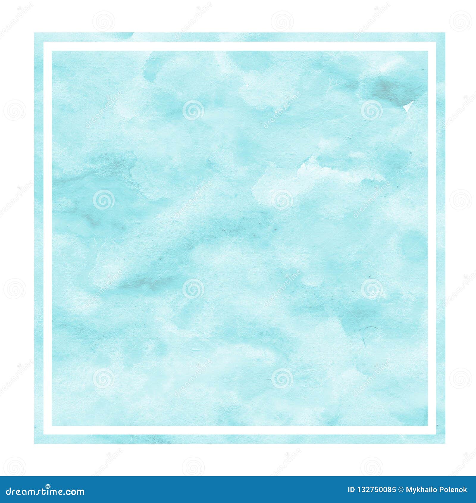Light Blue Hand Drawn Watercolor Rectangular Frame Background Texture ...