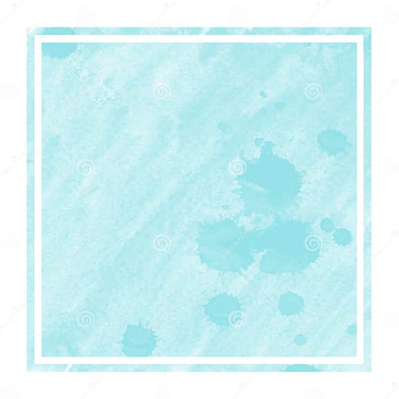 Light Blue Hand Drawn Watercolor Rectangular Frame Background Texture ...