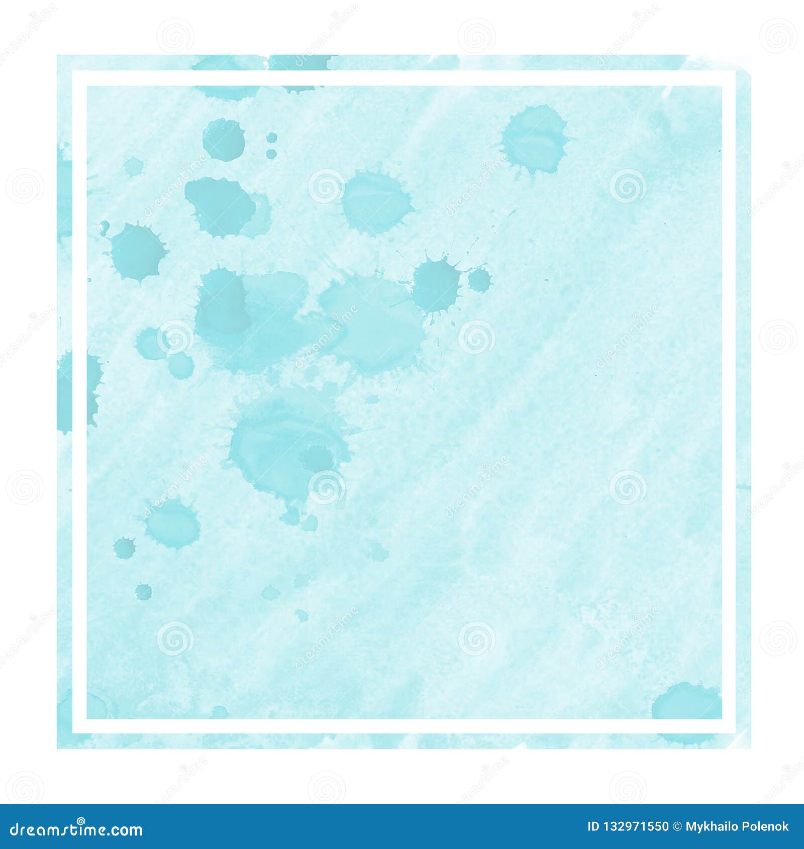 Light Blue Hand Drawn Watercolor Rectangular Frame Background Texture ...