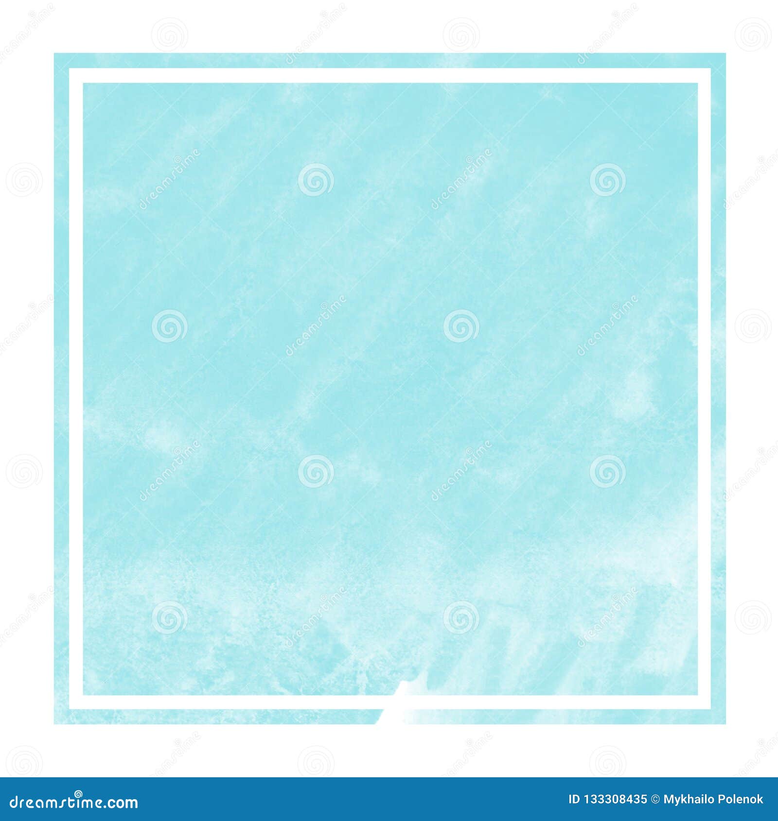 Light Blue Hand Drawn Watercolor Rectangular Frame Background Texture ...
