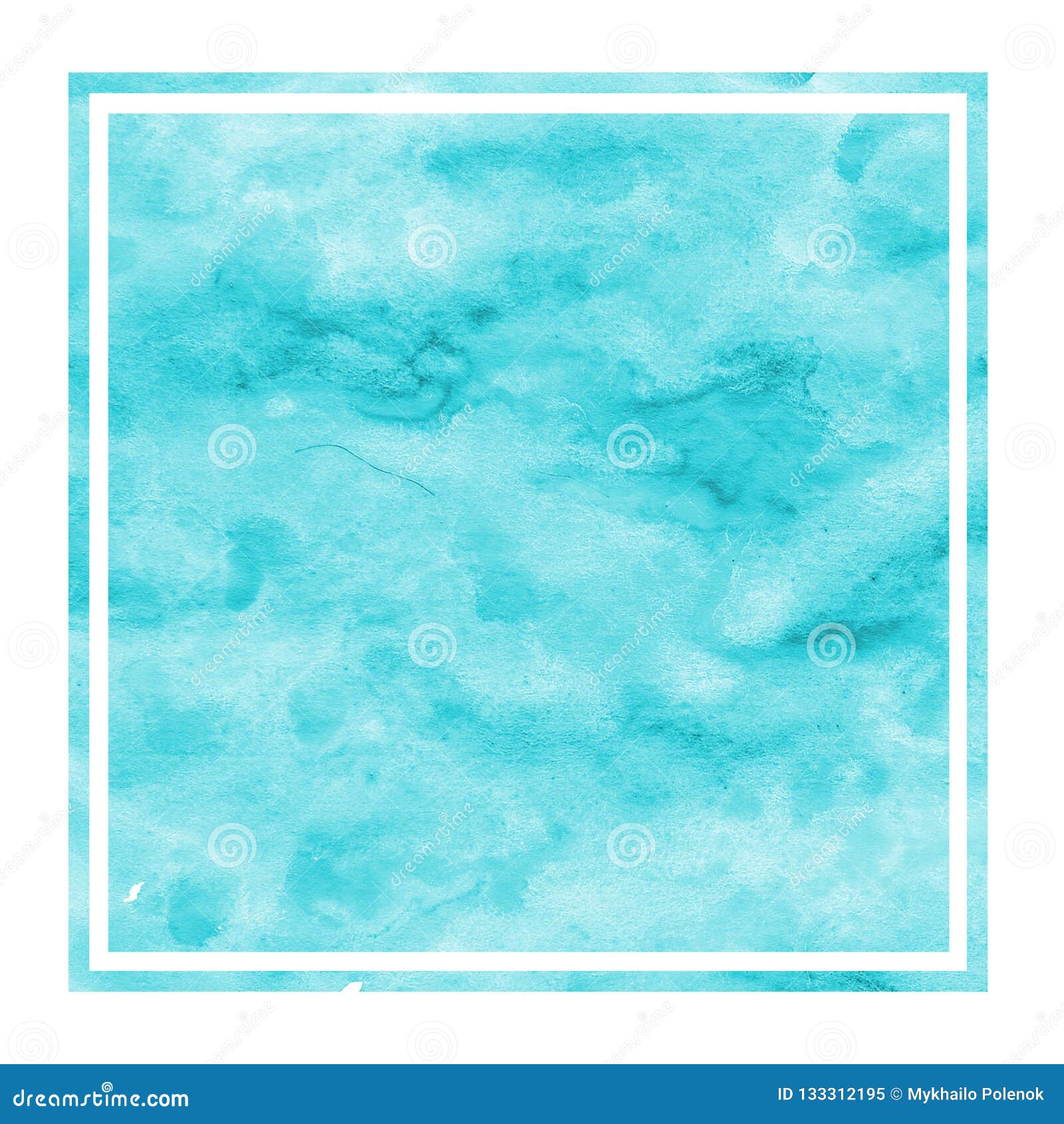 Light Blue Hand Drawn Watercolor Rectangular Frame Background Texture ...