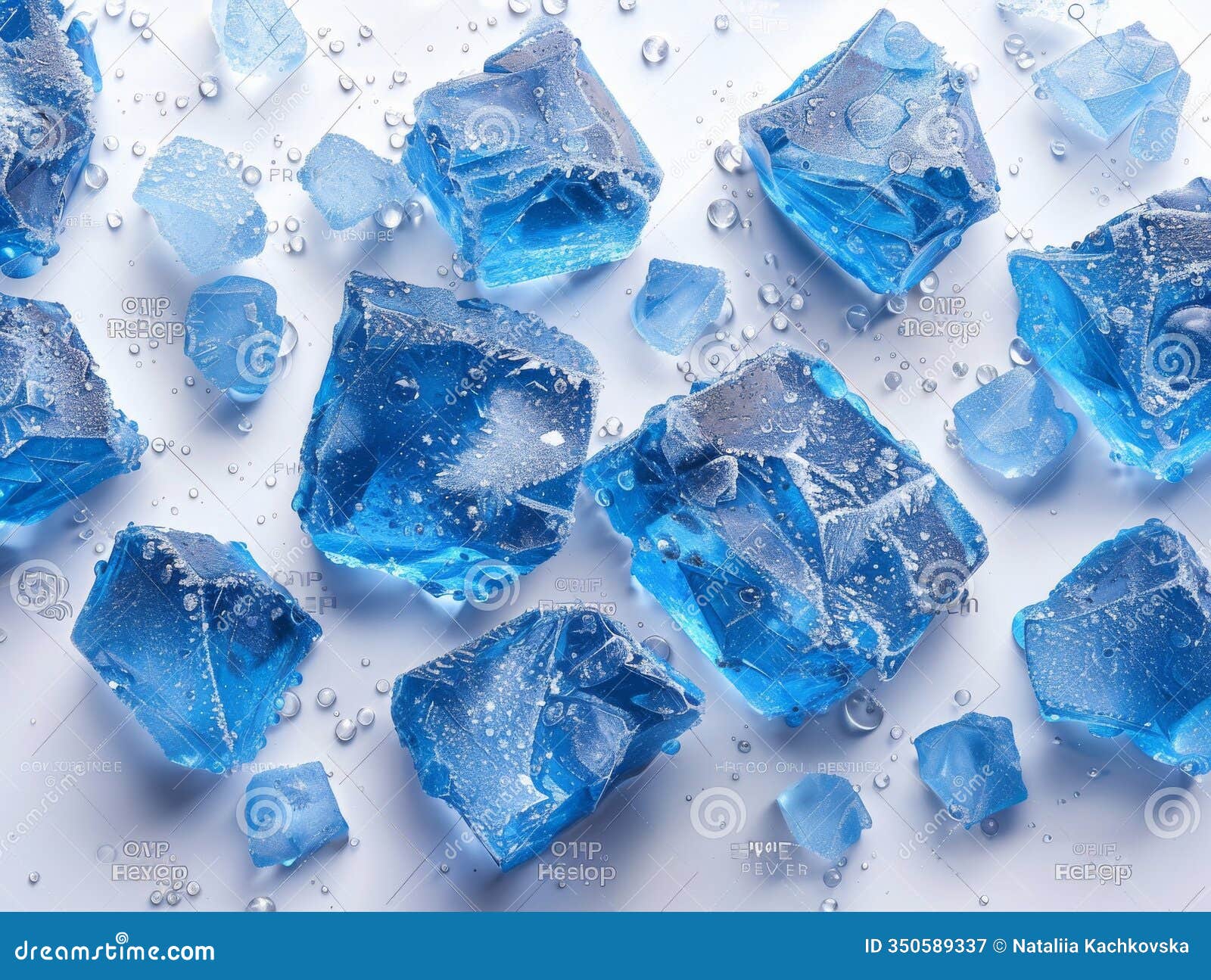 Light Blue Ice Cubes on a White Background Stock Illustration ...