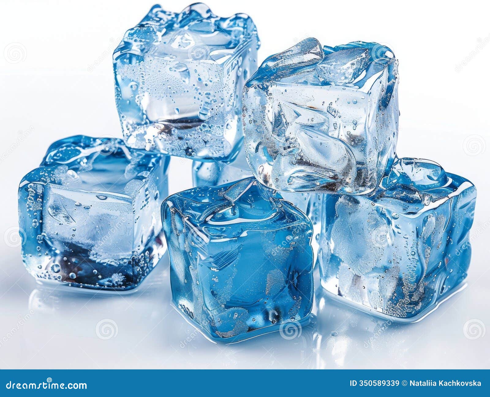 Light Blue Ice Cubes on a White Background Stock Illustration ...