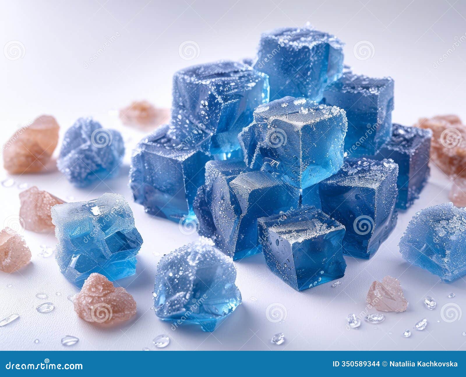 Light Blue Ice Cubes on a White Background Stock Illustration ...