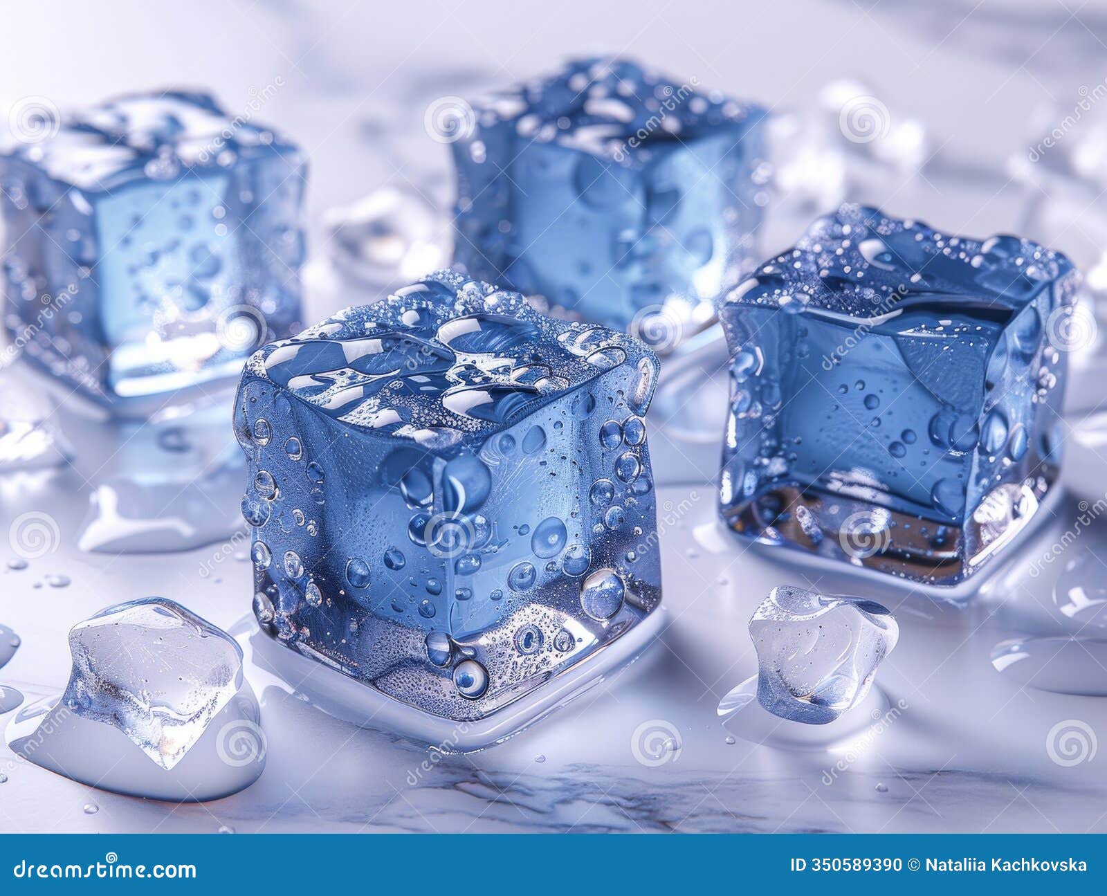 Light Blue Ice Cubes on a White Background Stock Illustration ...
