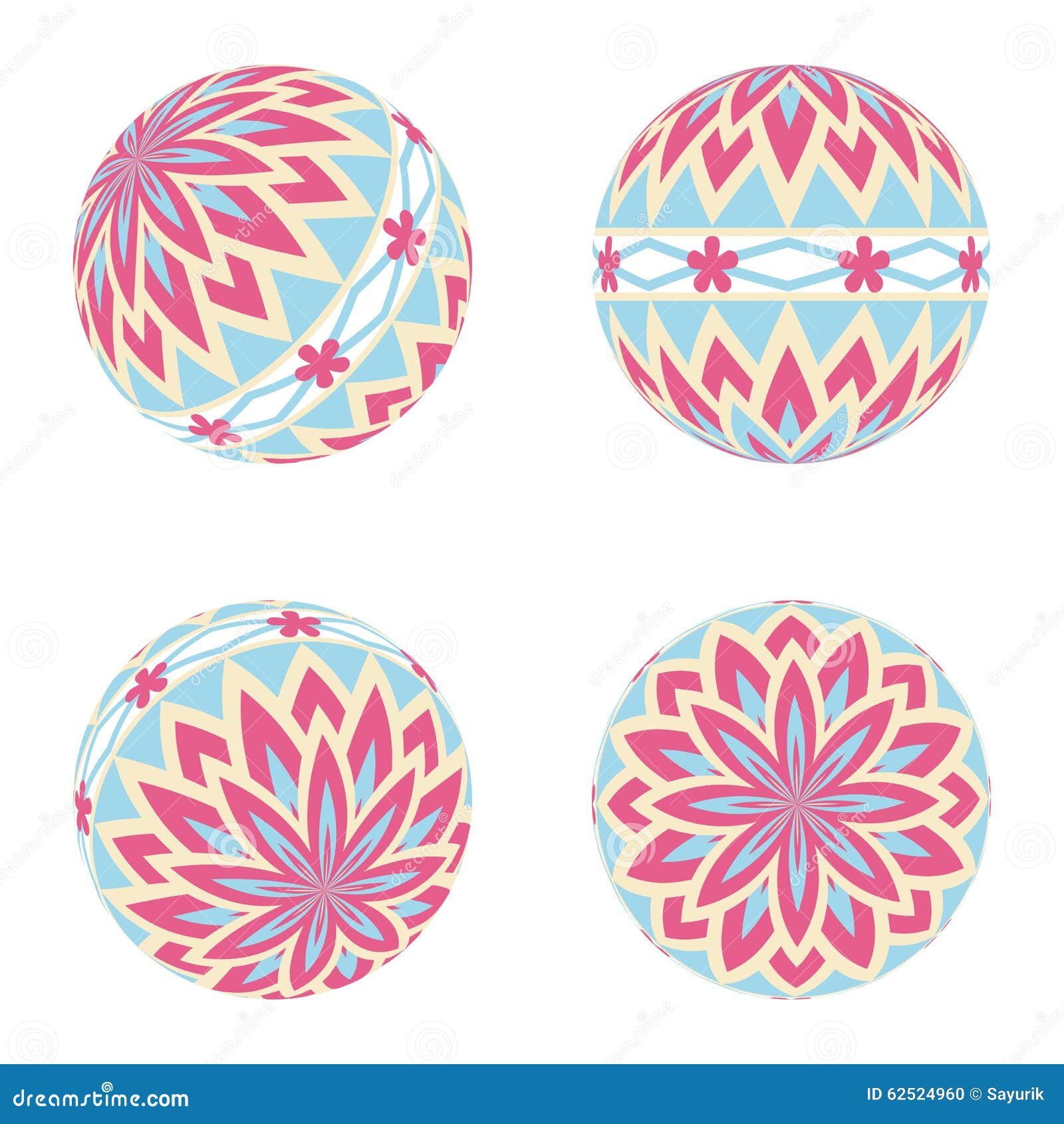 Light Blue Japanese Old-fashioned Toy Ball Stock Vector - Illustration ...