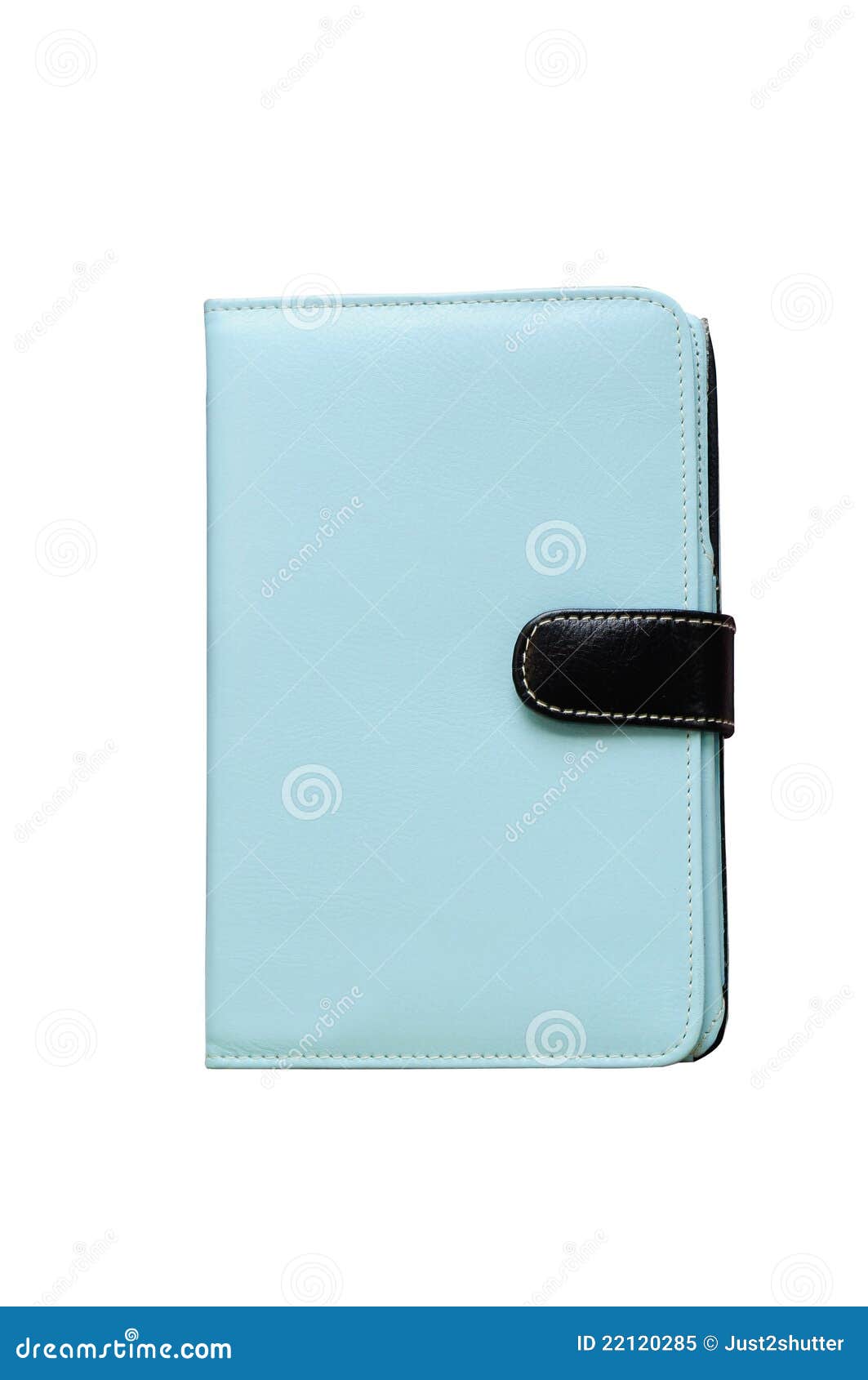 Light Blue Leather Notebook Isolated Stock Image - Image of isolated ...