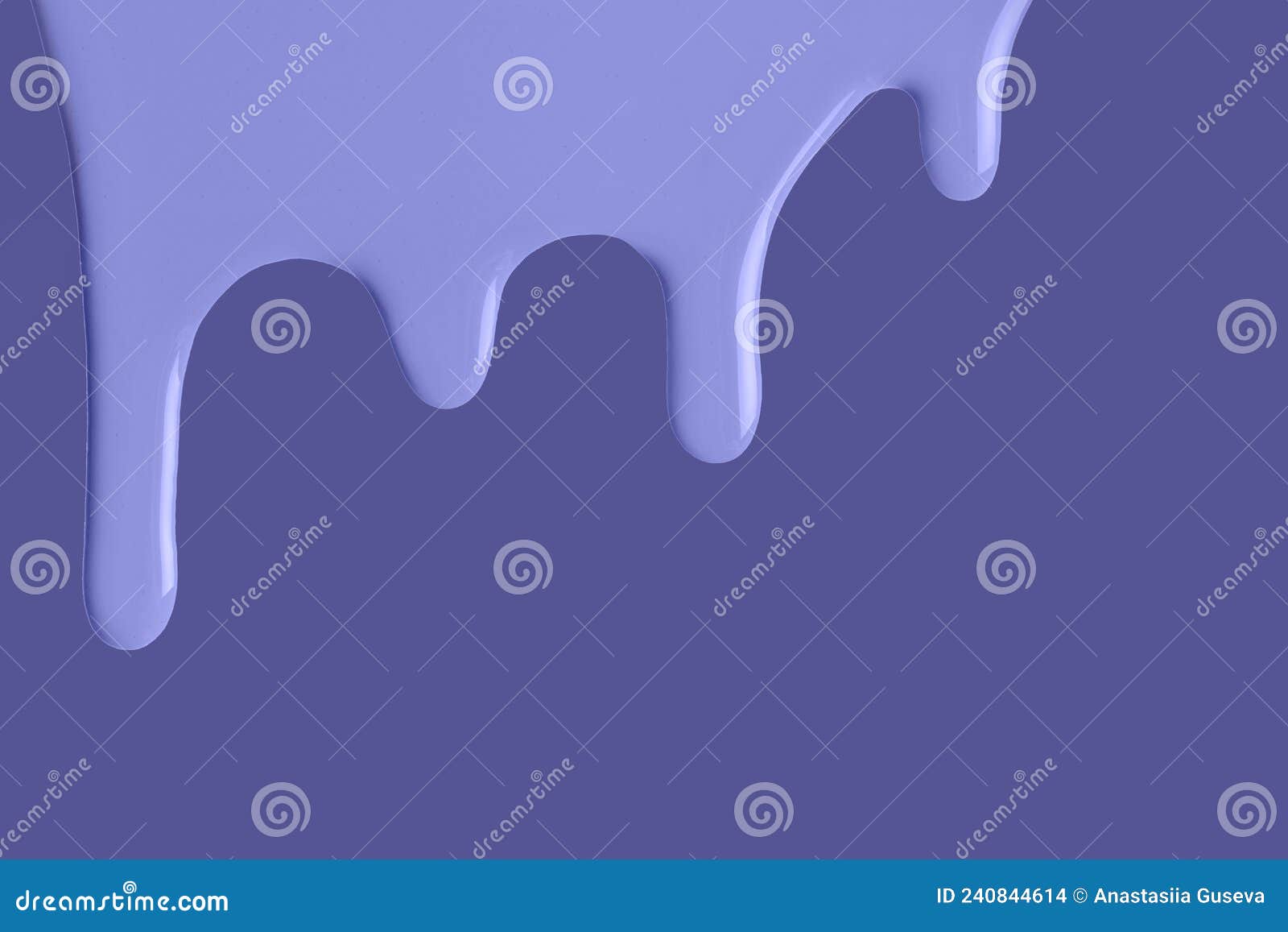 Light Blue Liquid Drops of Paint Color Flow Down on Isolated Very Peri ...