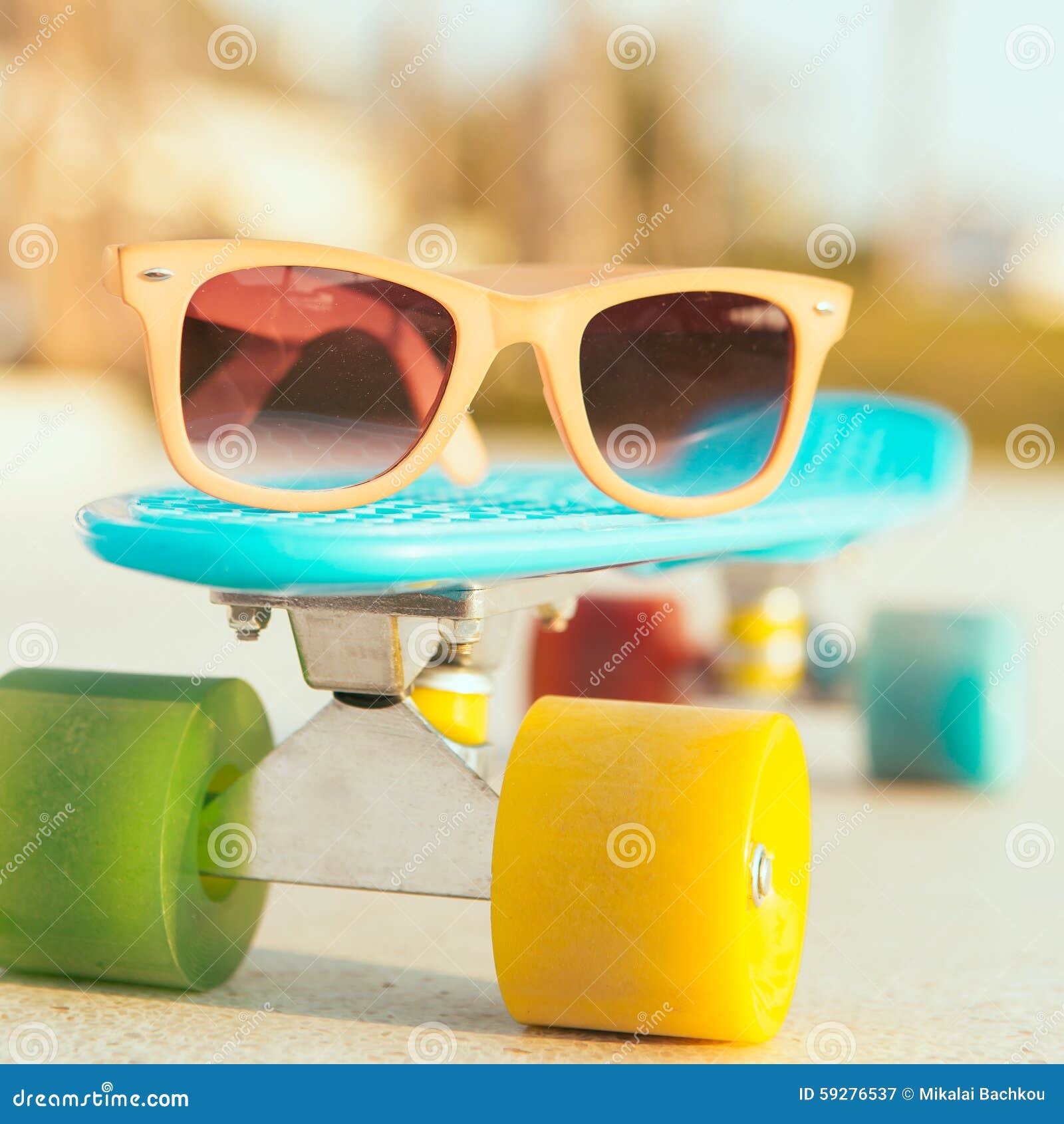 Light Blue Longboard Penny Board with Multicolored Wheels Ready Stock ...