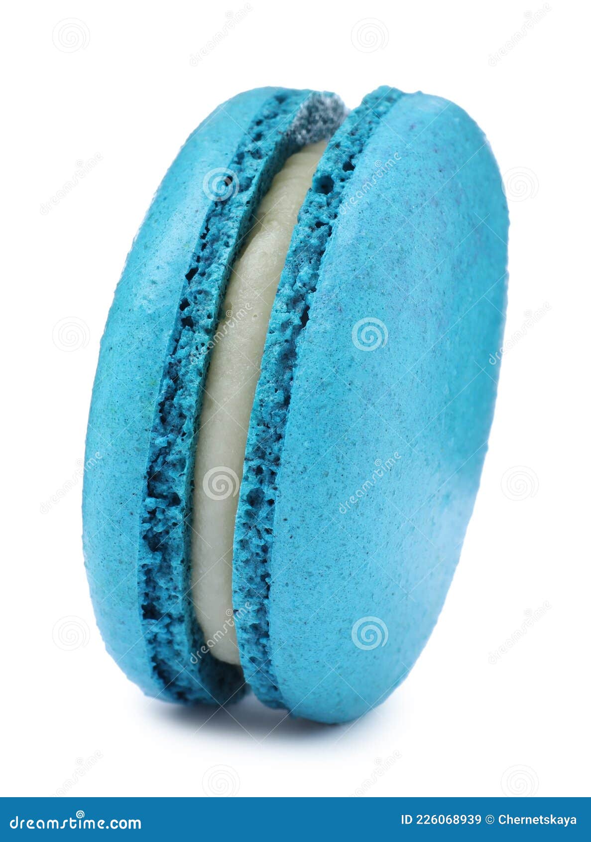Light Blue Macaron Isolated on White. Delicious Dessert Stock Image ...
