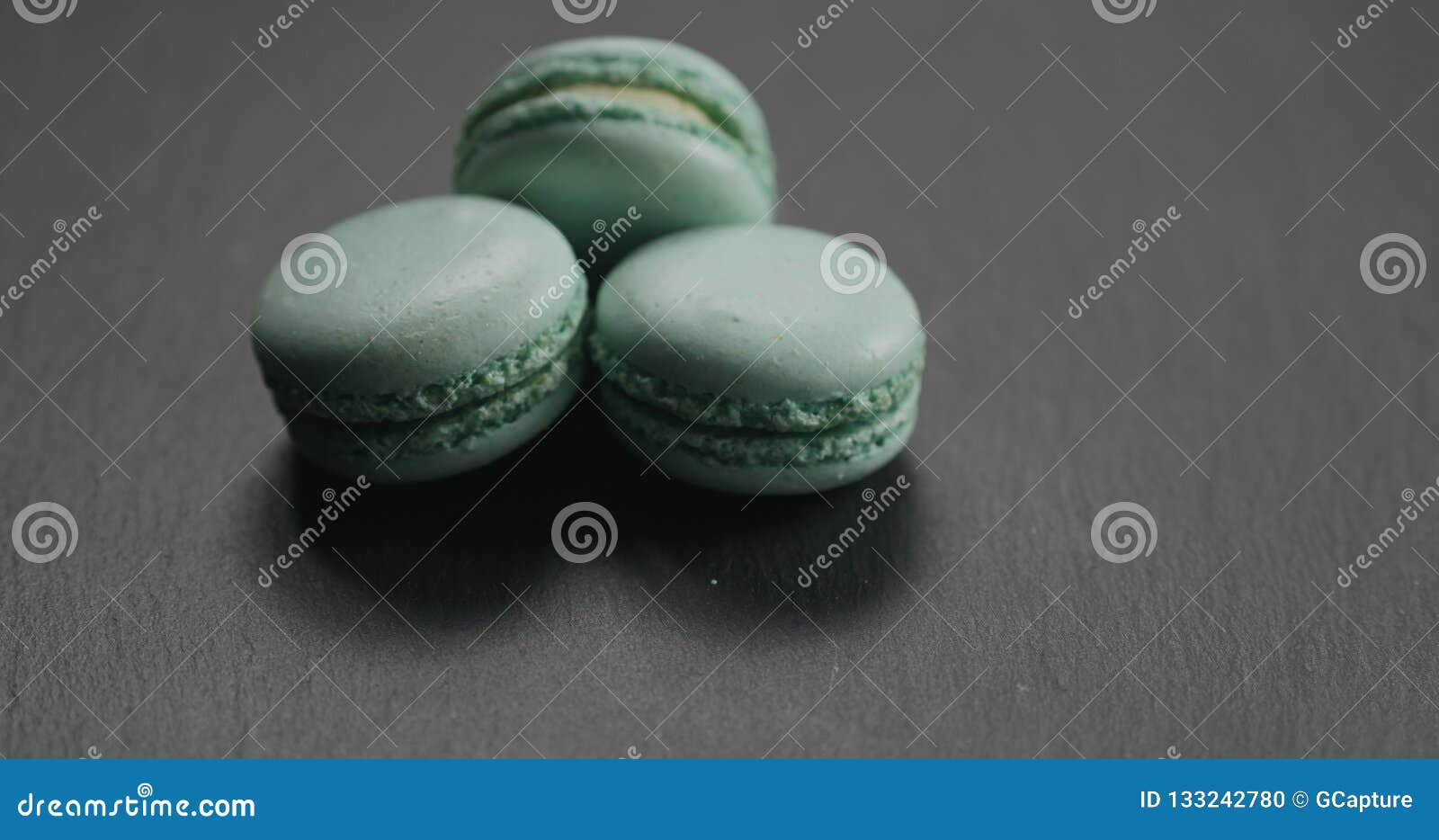 Light Blue Macarons on Slate Board Stock Photo - Image of french, blue ...