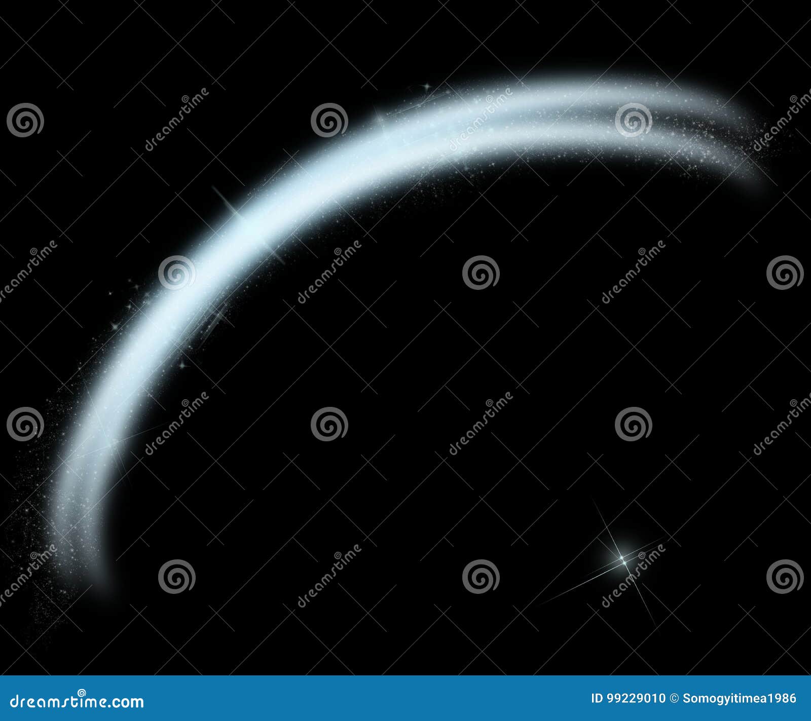 Light Blue Magic Glow Effect on Black and Transparent Background. Stock ...