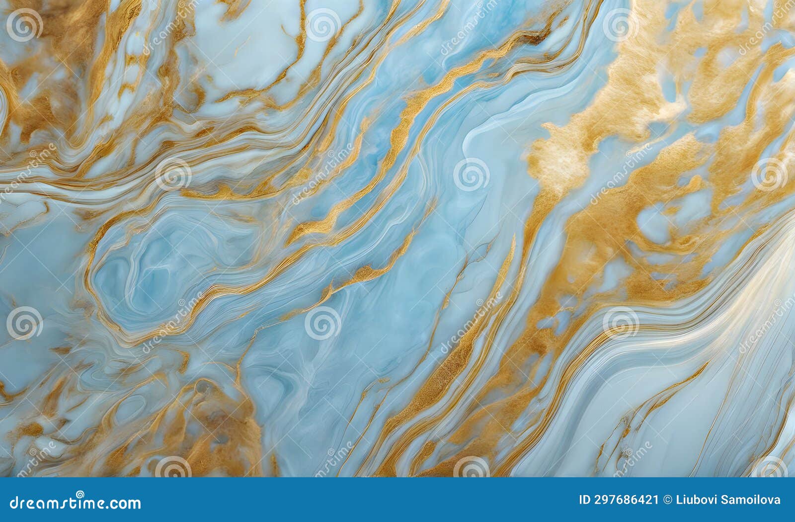 Light Blue Marble Background with Gold Patterns with Stripes. Blue and ...