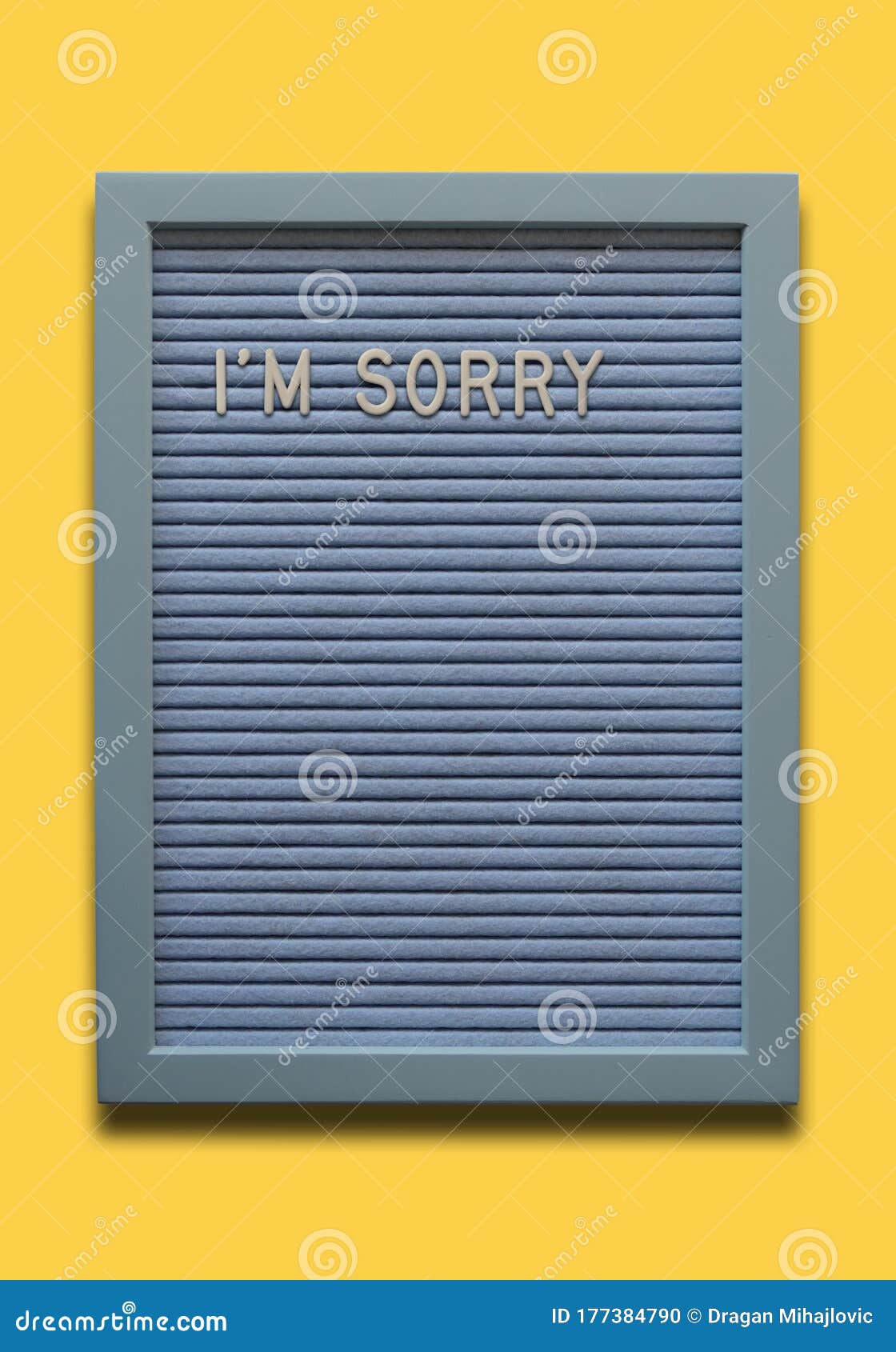Light Blue Message Board IÂ´m Sorry Stock Photo - Image of apology ...
