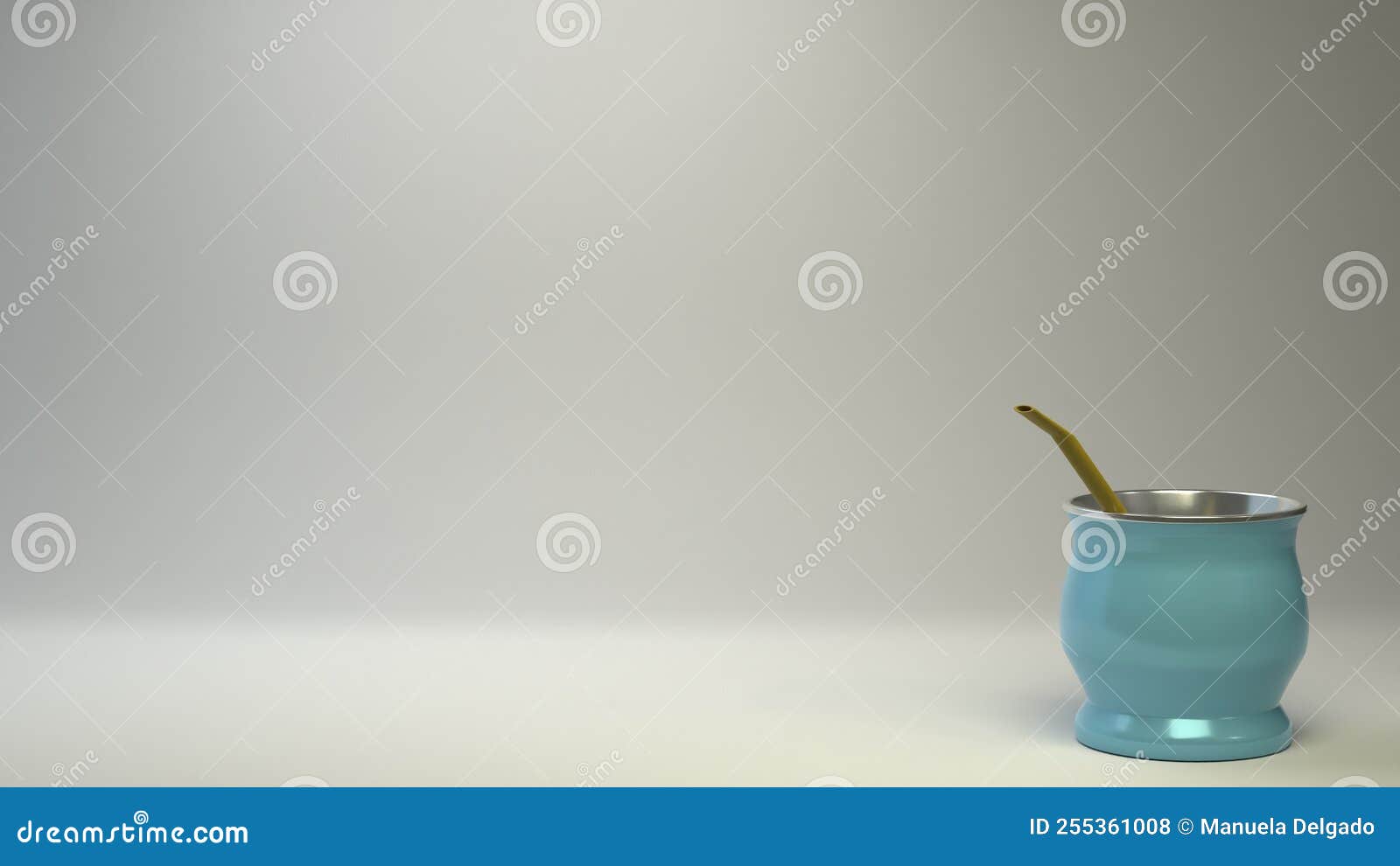 Light Blue Metallic Mate with Light Bulb on a White Shaded Background ...