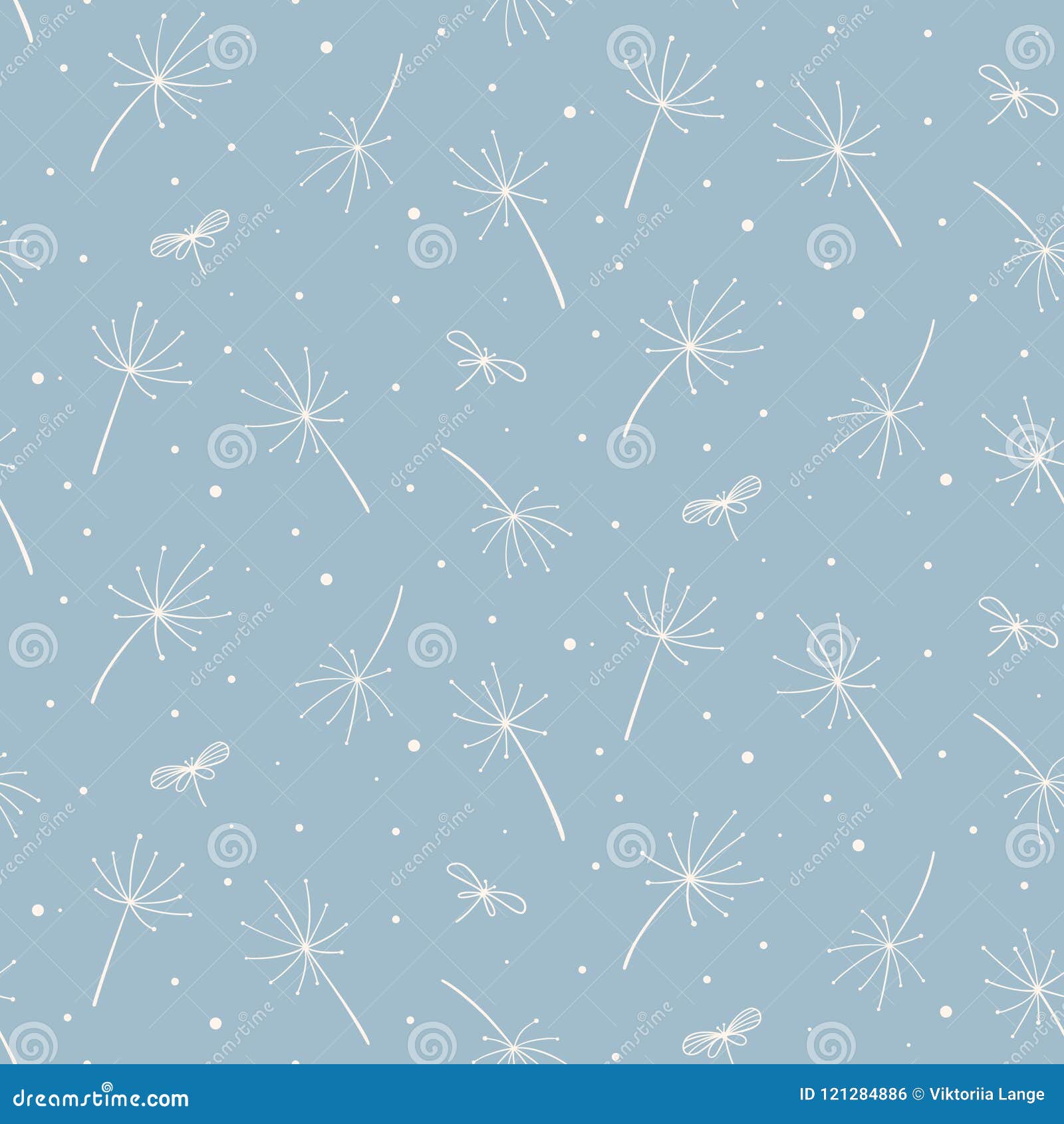 Light Blue Modern Seamless Floral Pattern. Good for Printing Stock ...