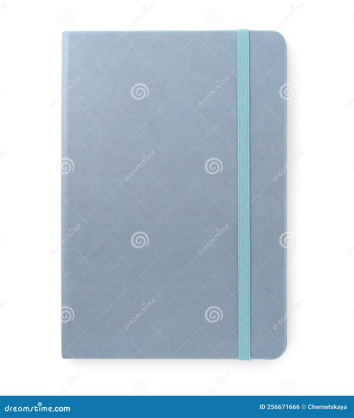 Light Blue Notebook Isolated on White, Top View Stock Photo - Image of ...