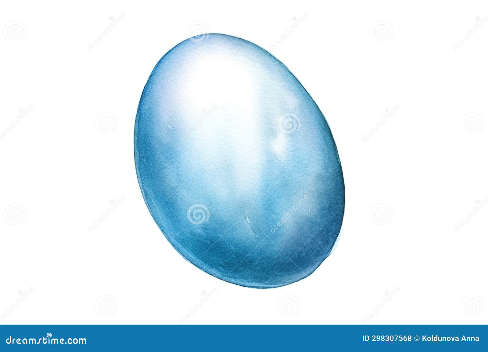 Light Blue Oval Shaped Egg in Watercolor Illustration Stock ...