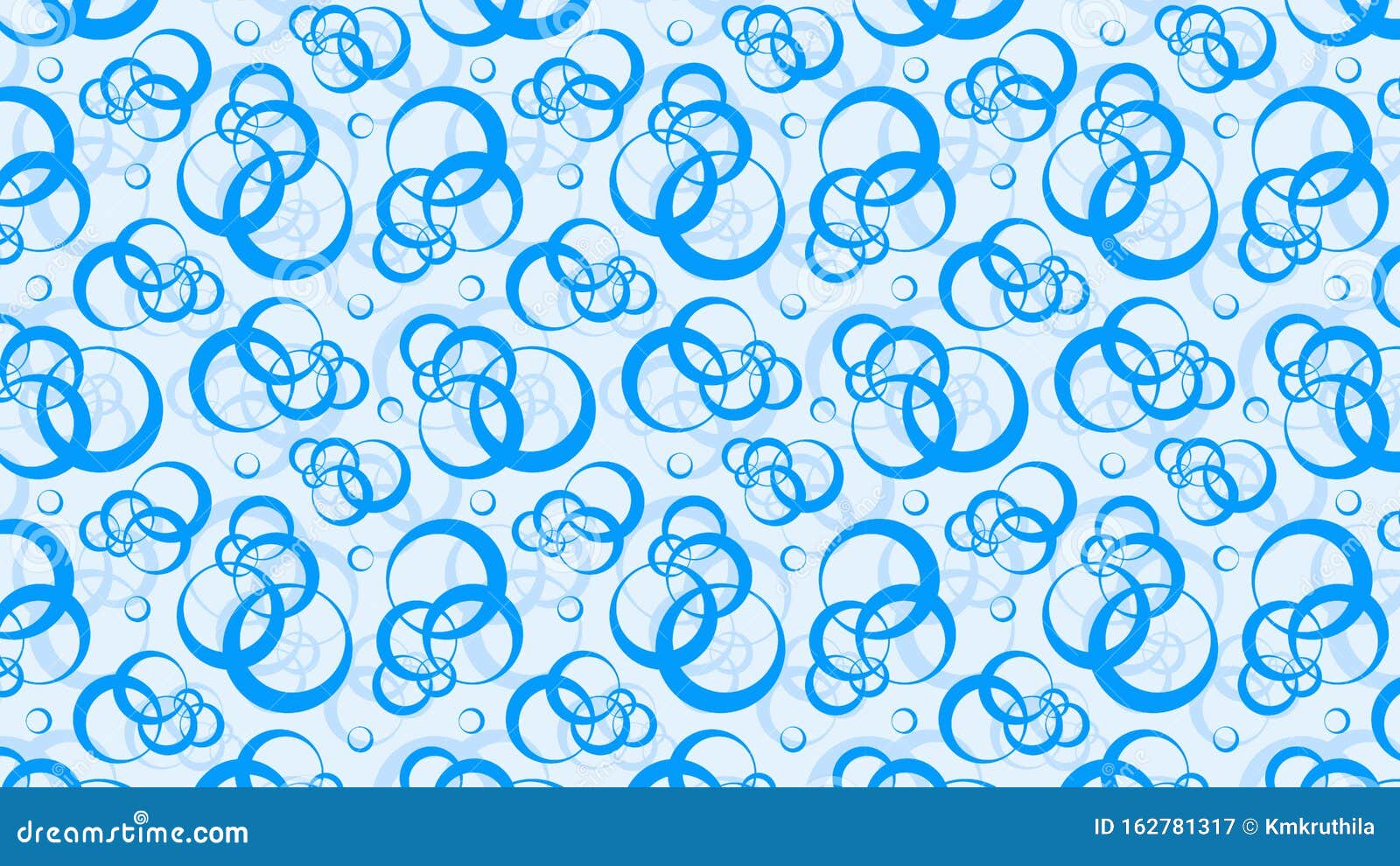 Light Blue Overlapping Circles Pattern Design Stock Vector ...