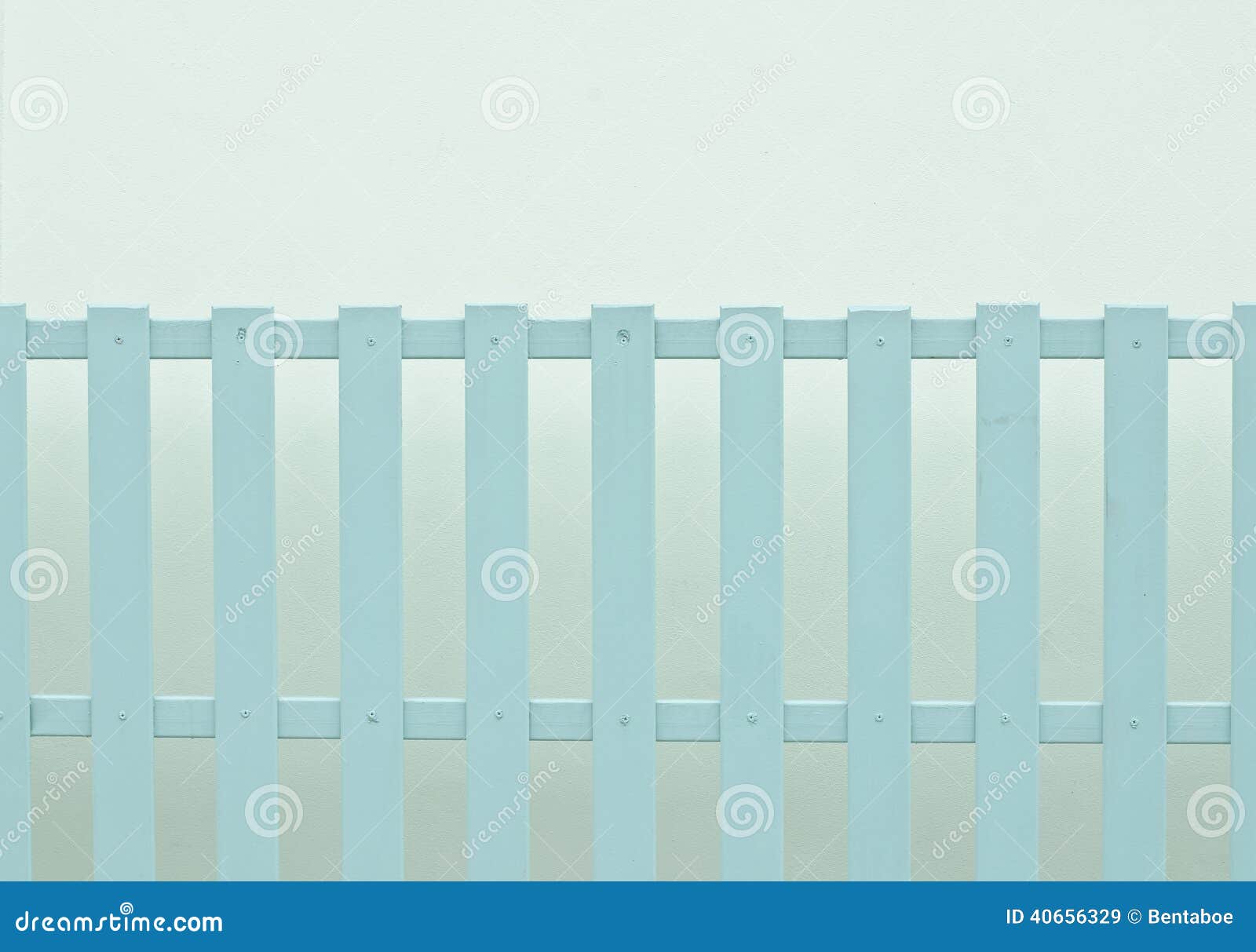 The Light Blue Painted Wooden Fence Stock Image - Image of obsolete ...