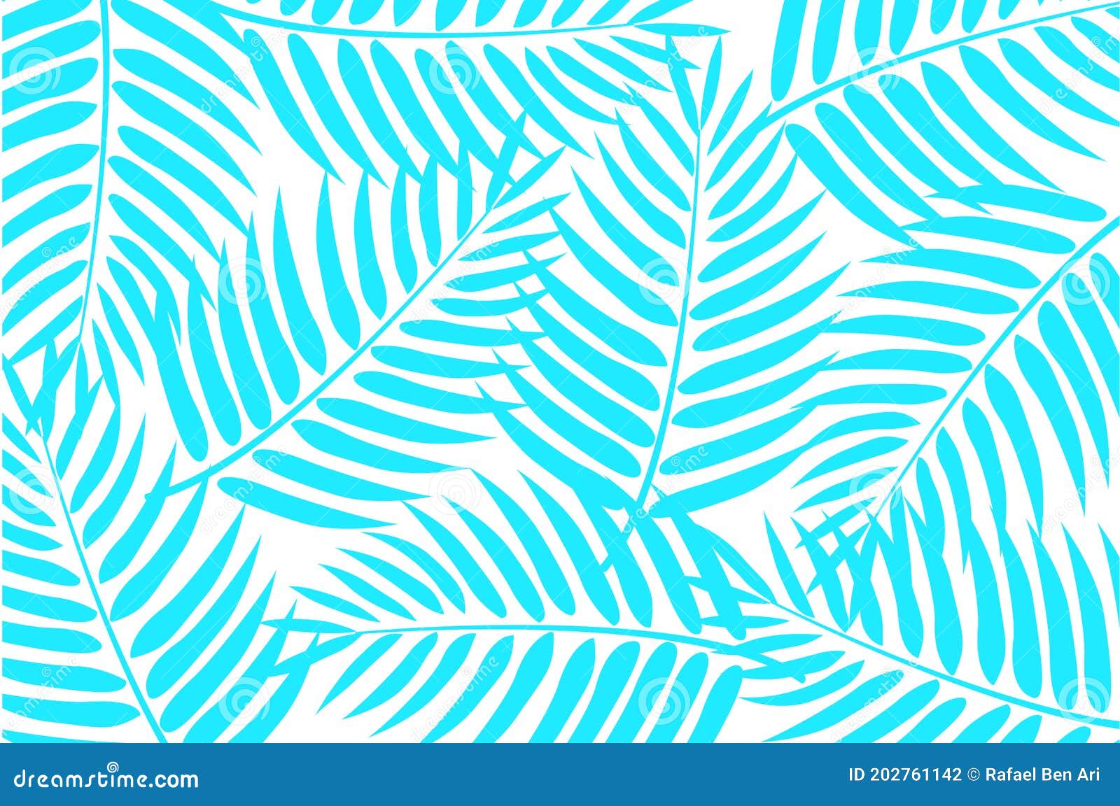 Light Blue Palm Leaves Background Vector Illustration Stock Vector ...