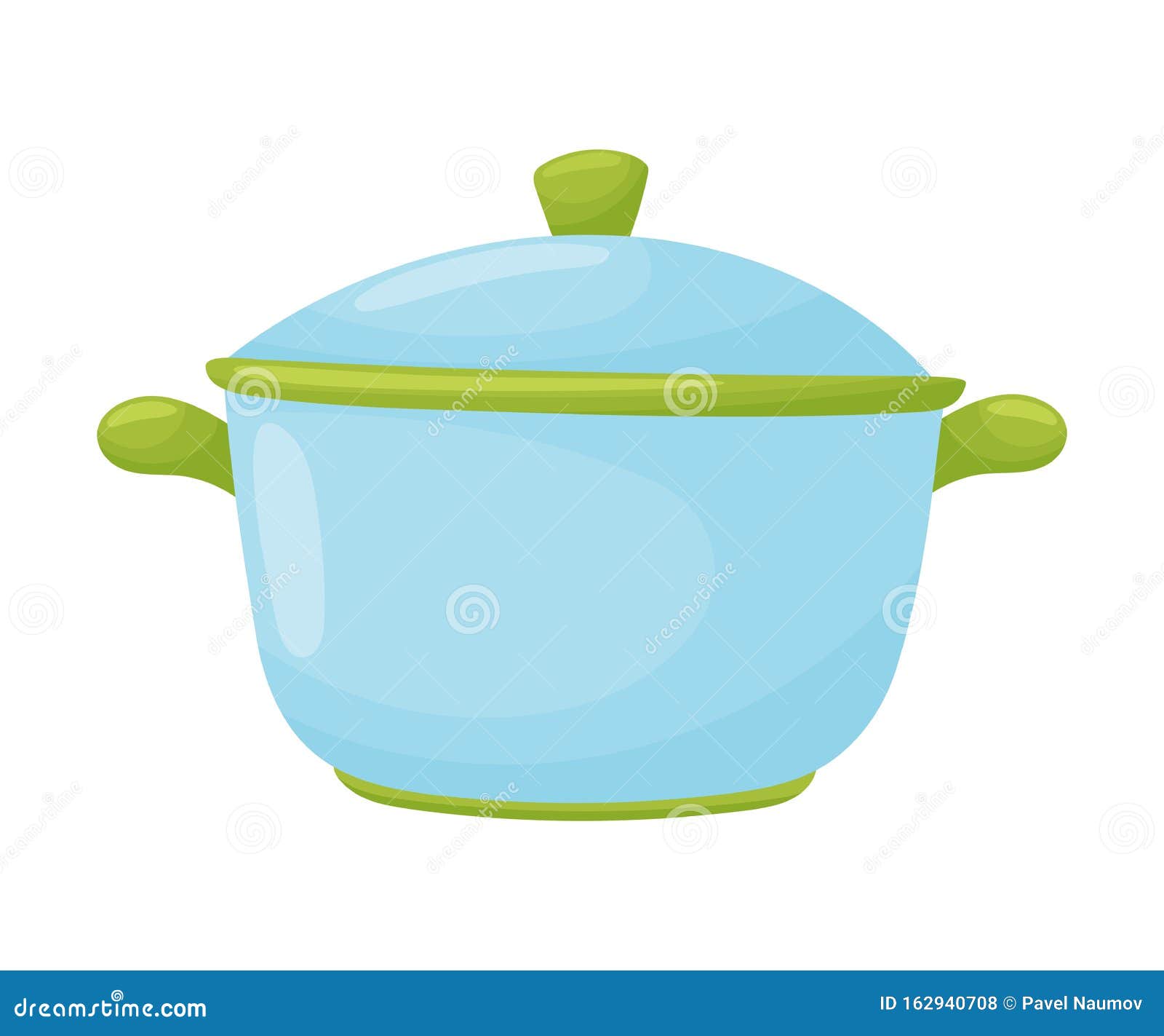 Light Blue Pan. Vector Illustration on a White Background. Stock Vector ...