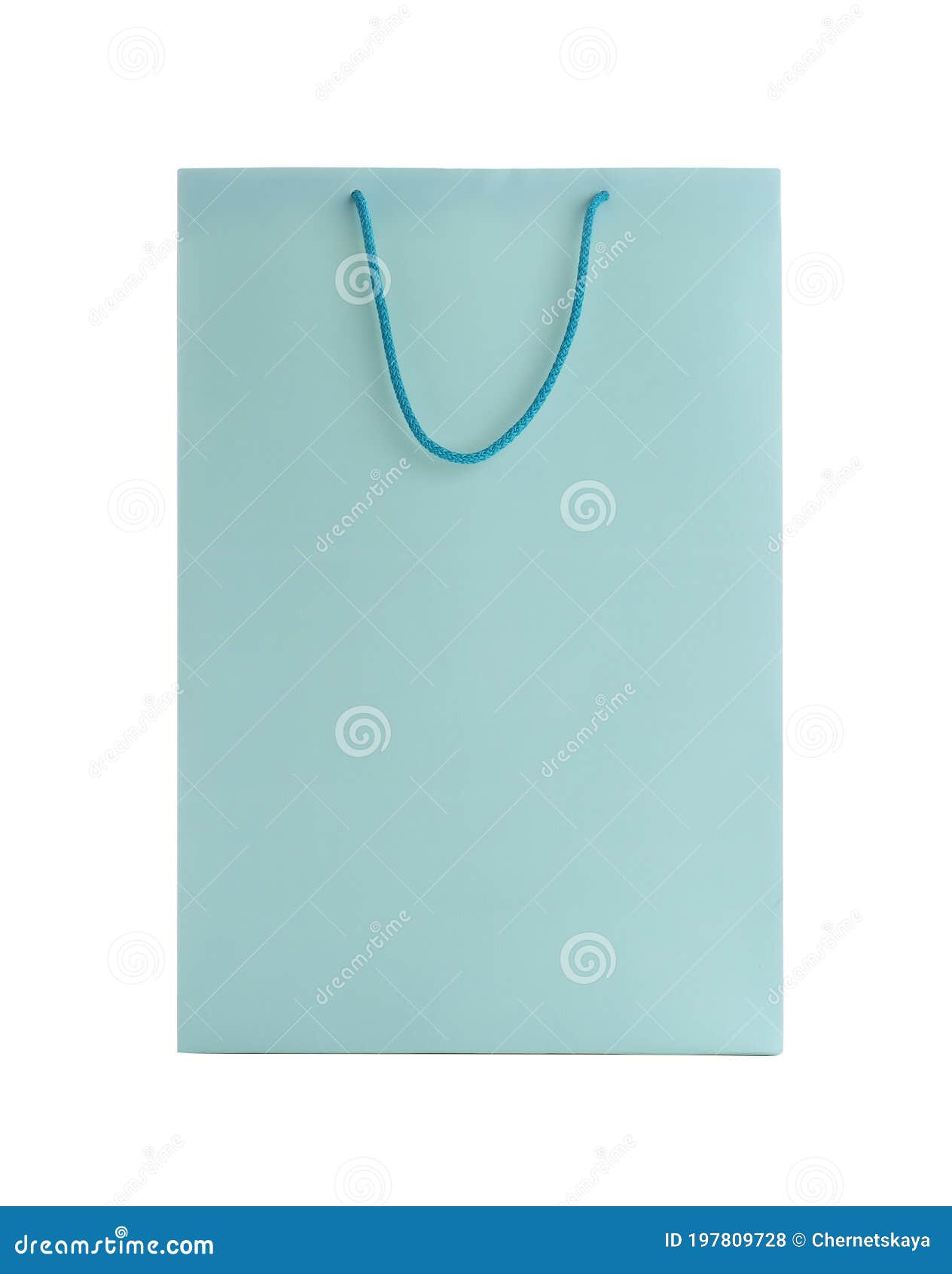 Light Blue Paper Shopping Bag Isolated on White Stock Photo - Image of ...