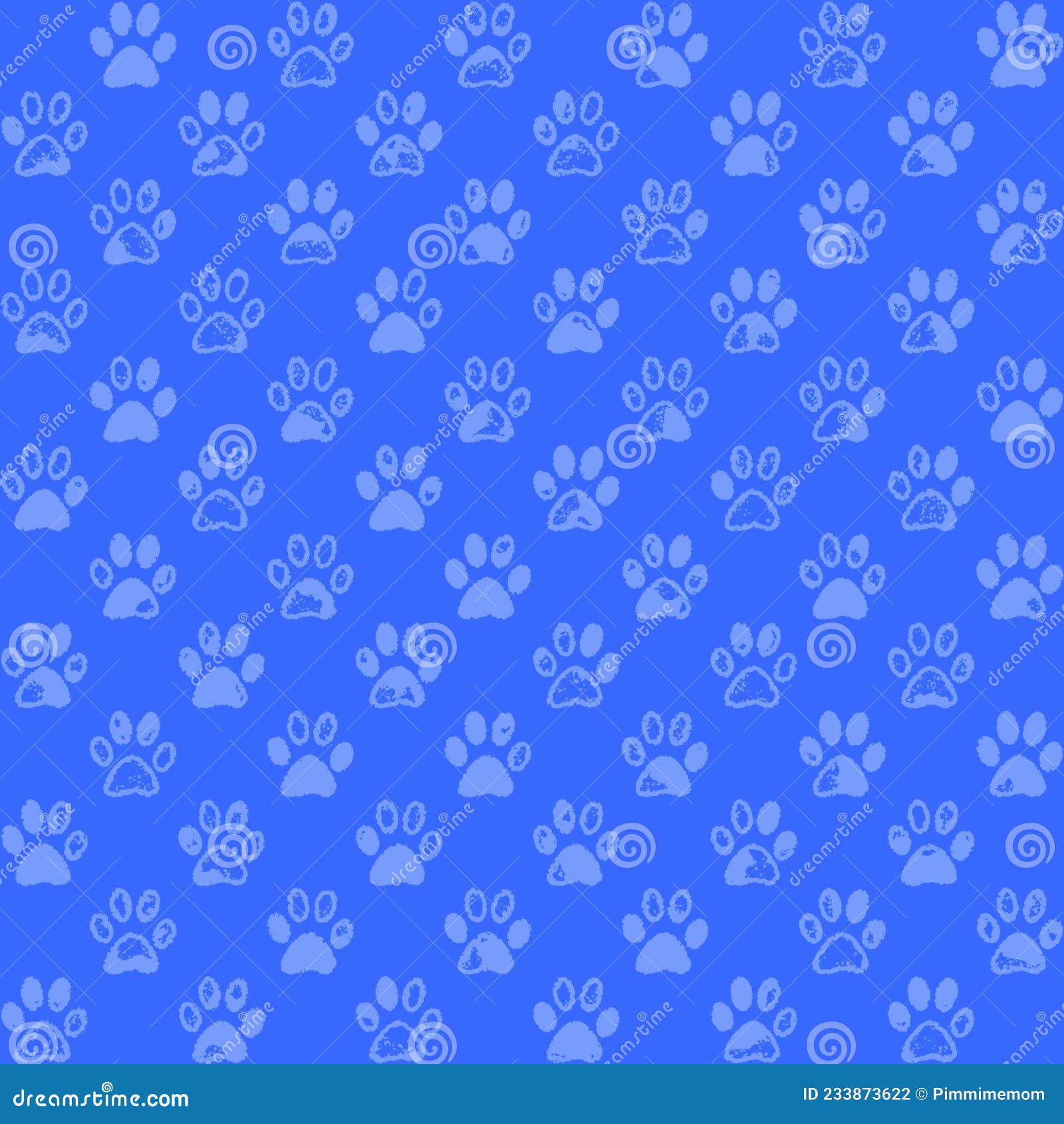 Light Blue Paw Prints on Darker Background Stock Illustration ...