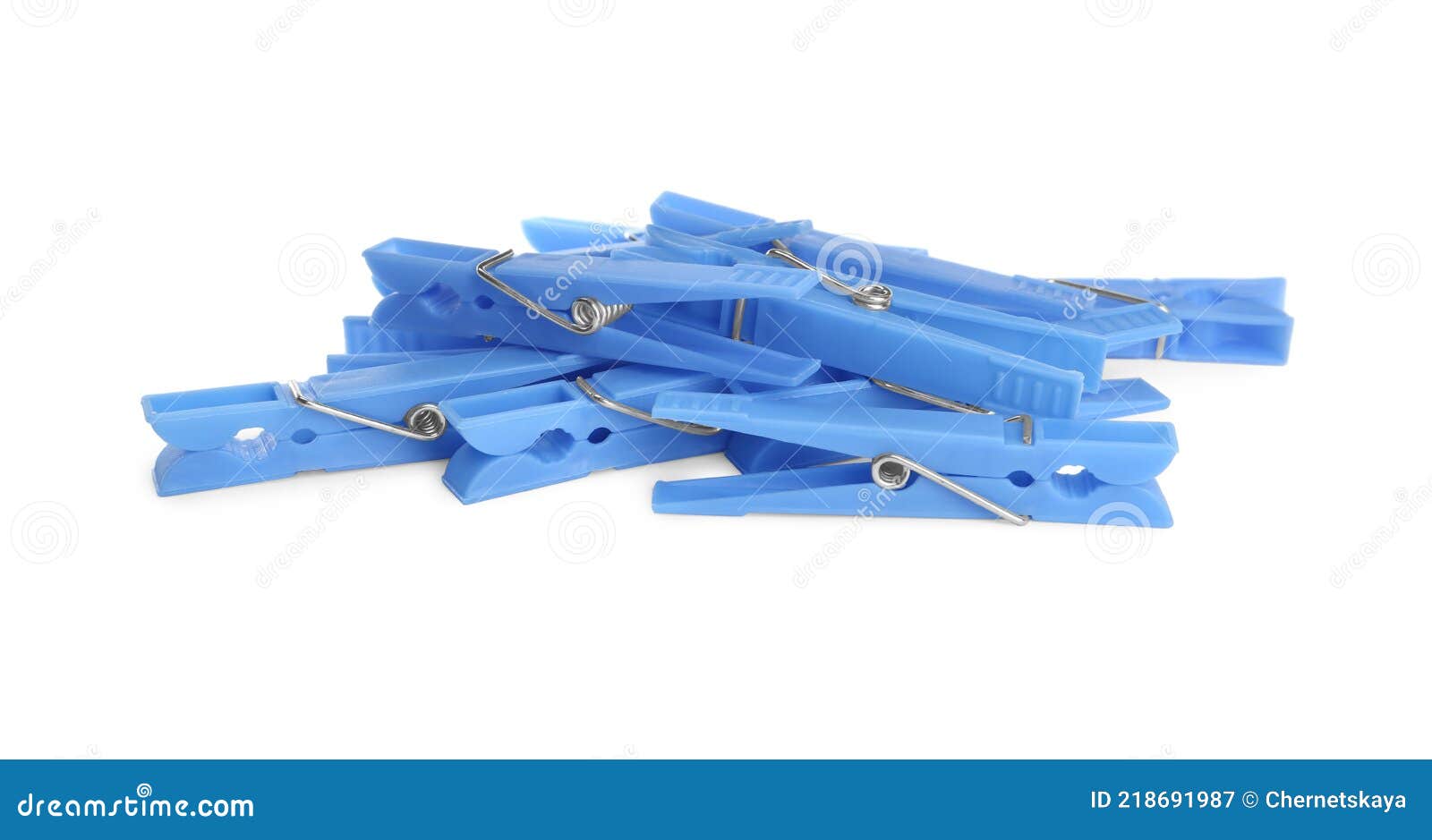 Light Blue Plastic Clothespins on White Background Stock Image - Image ...