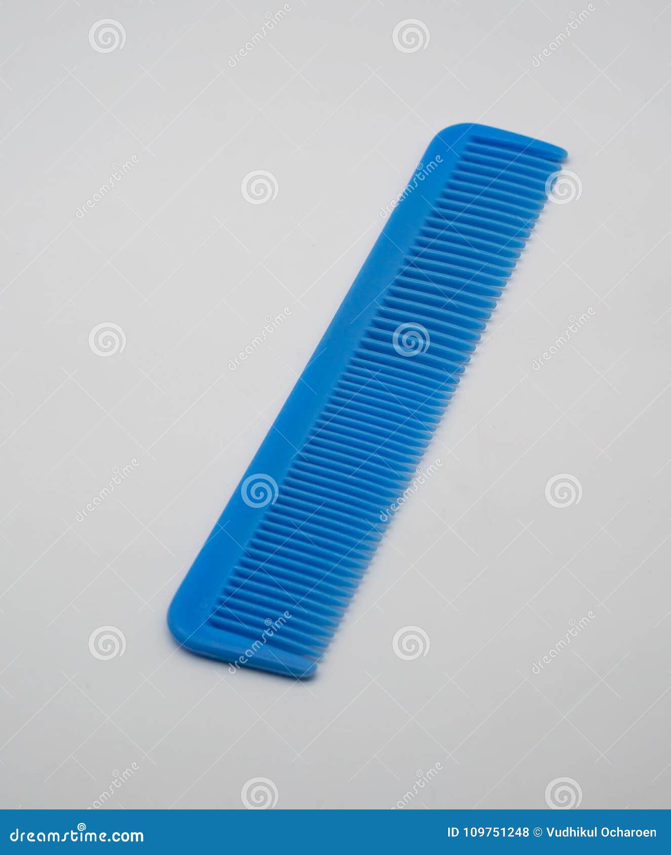 Blue Plastic Comb Isolated on White Background Stock Photo - Image of ...
