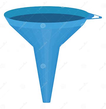 Light Blue Plastic Funnel, Icon Stock Vector - Illustration of metallic ...