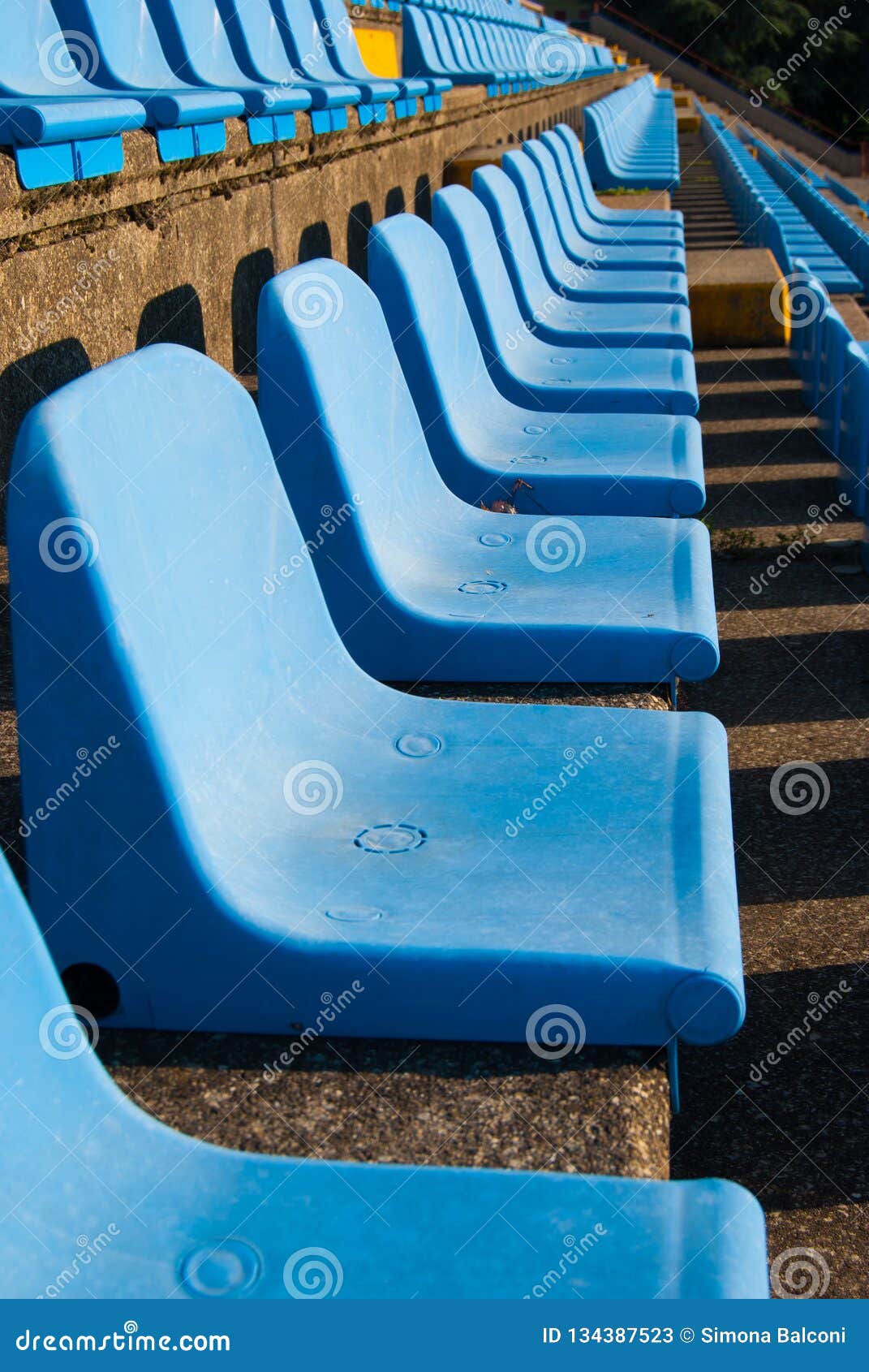 Long Lines of Seats in a Small Stadium Stock Image - Image of match ...