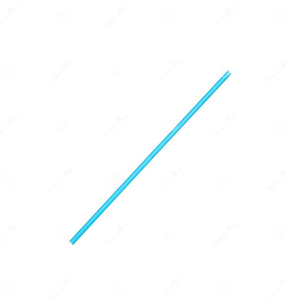 Light Blue Plastic Straw for Drink Isolated on White Stock Image ...